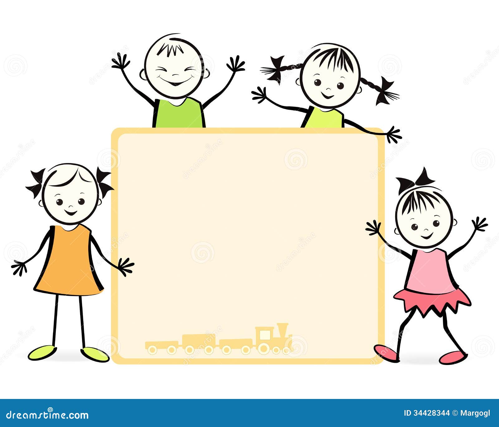 Group of happy children. stock vector. Illustration of boys - 34428344
