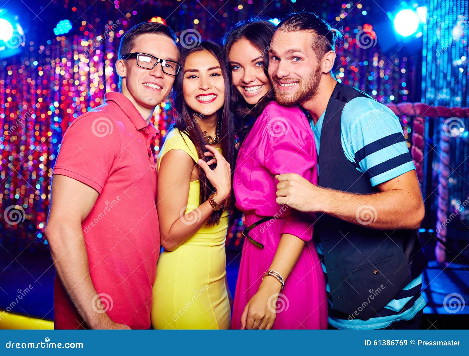 Group of happy clubbers stock image. Image of together - 61386769