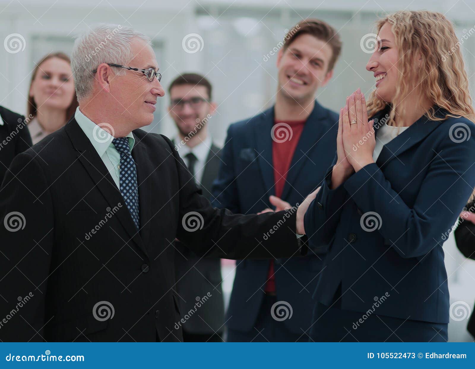 Group of Happy Colleagues Communicating in Office Stock Image - Image ...