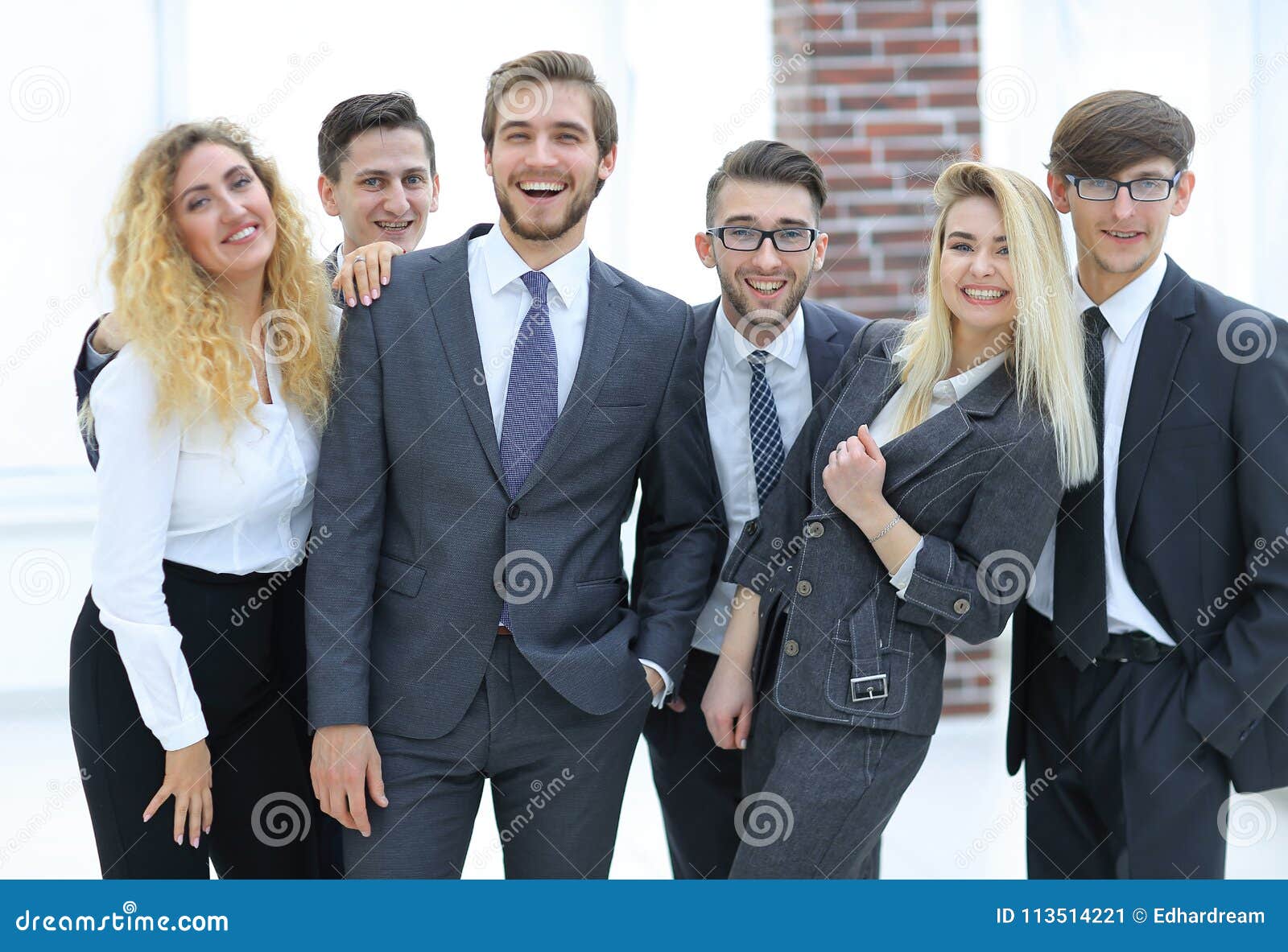 Group of happy colleagues stock image. Image of office - 113514221