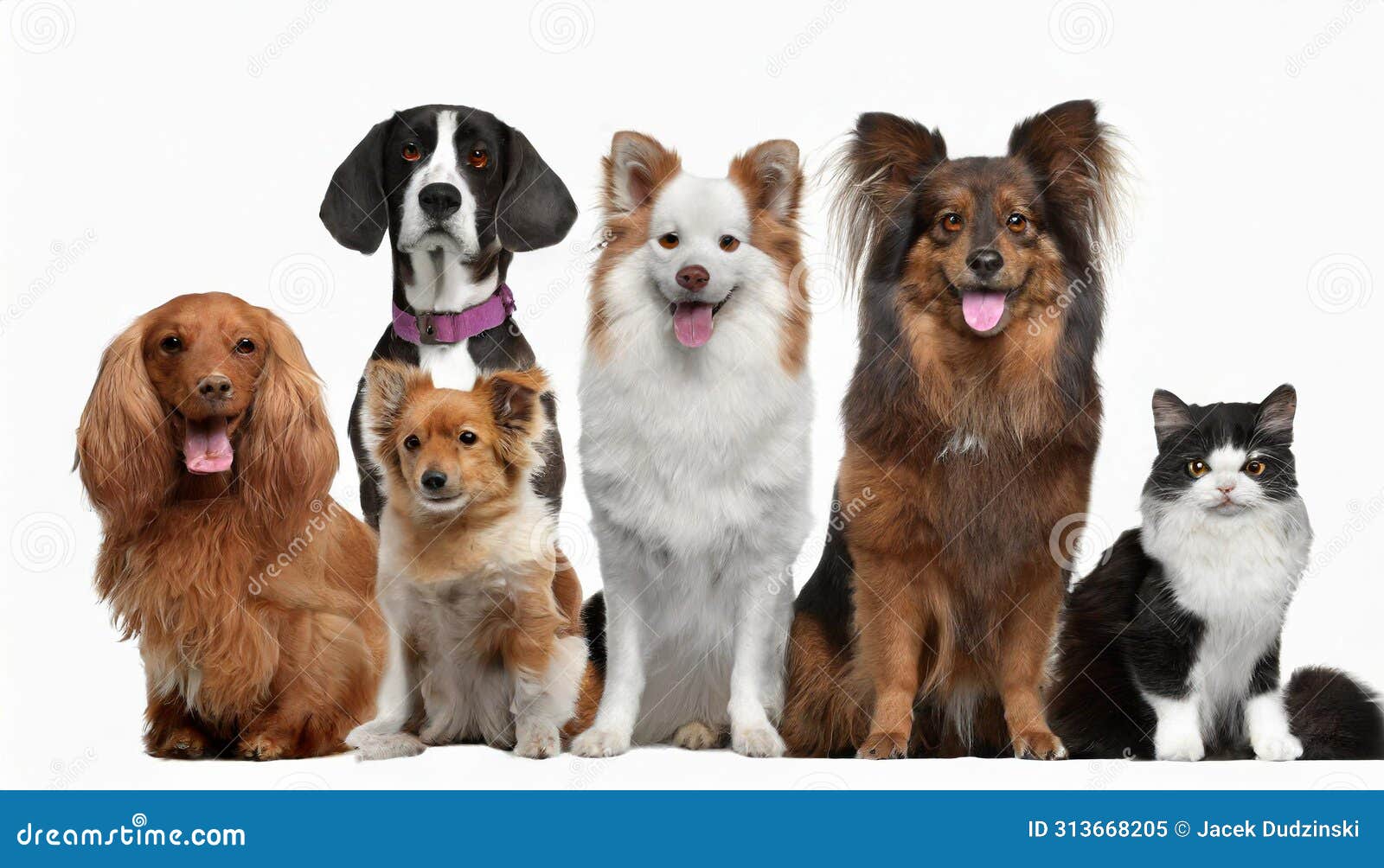 Group of happy dogs stock illustration. Illustration of isolated ...