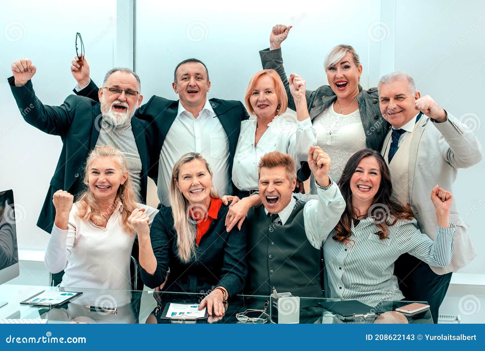 Group of Happy Employees Celebrating Their Success. Stock Image - Image ...