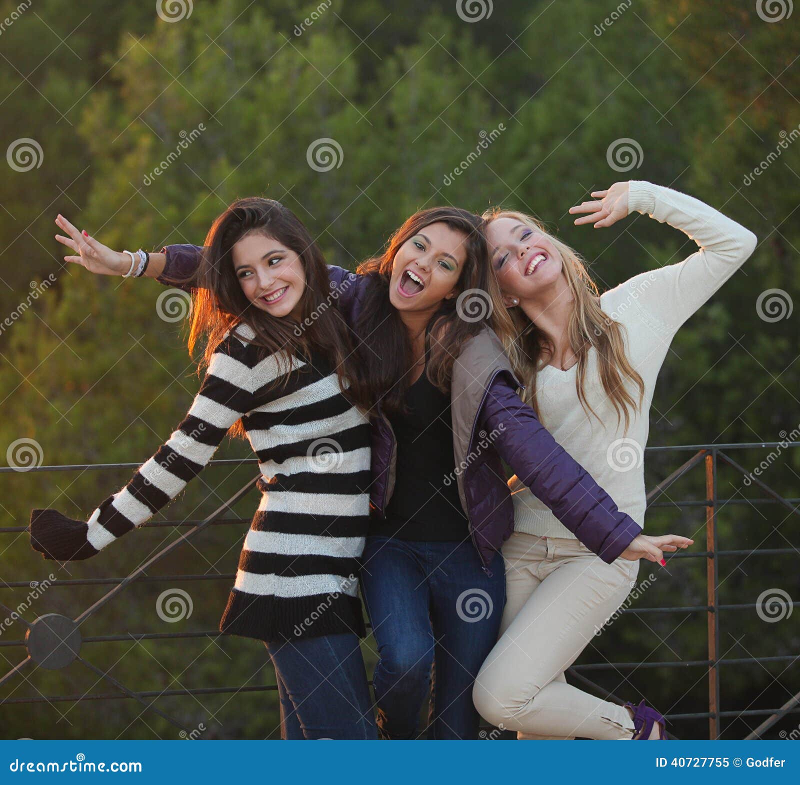 Group of Happy Friendly Fashion Teens Stock Image - Image of girls ...