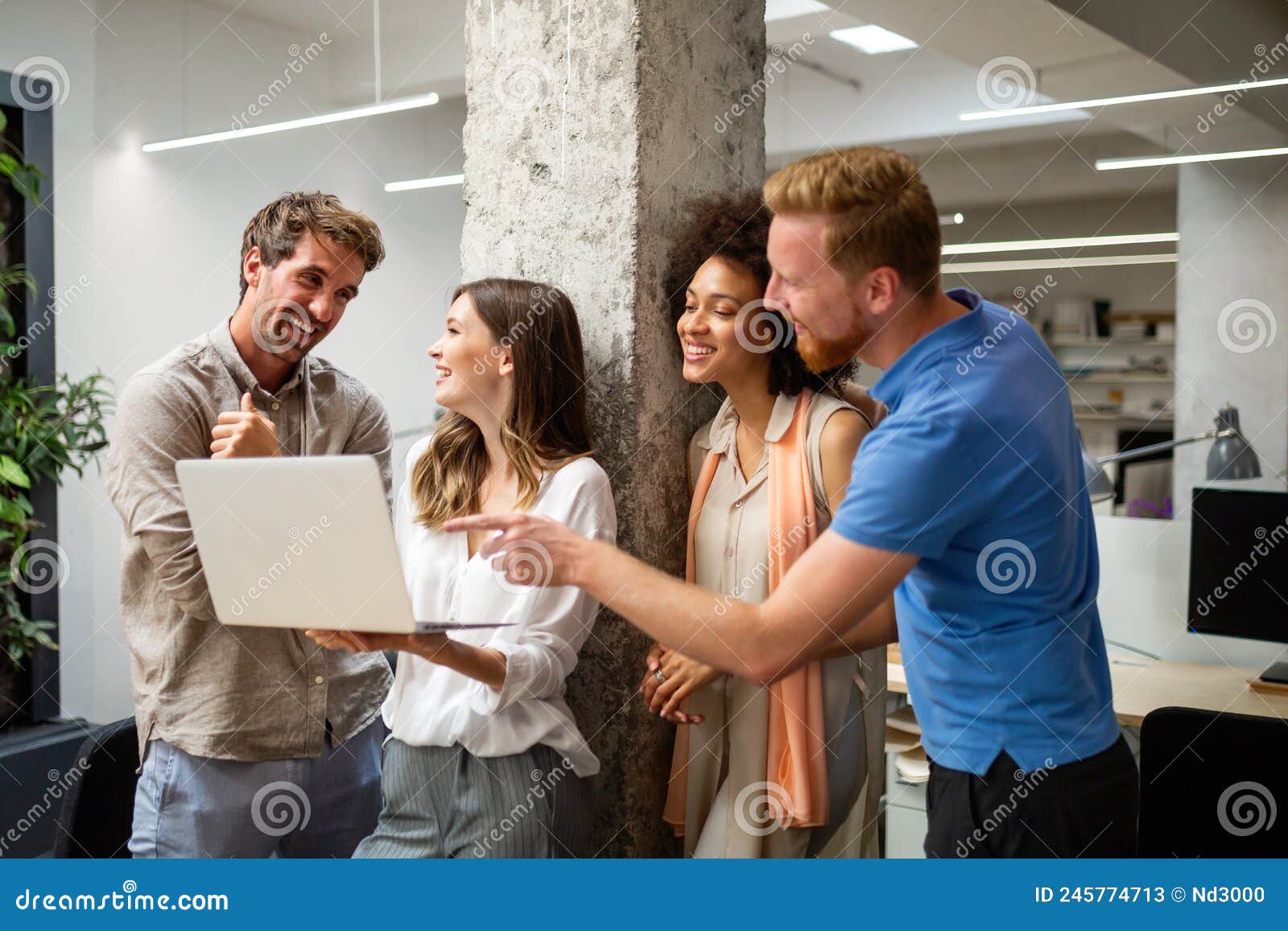 Group of Happy Friendly Multiethnic Business People Having Fun, Working ...