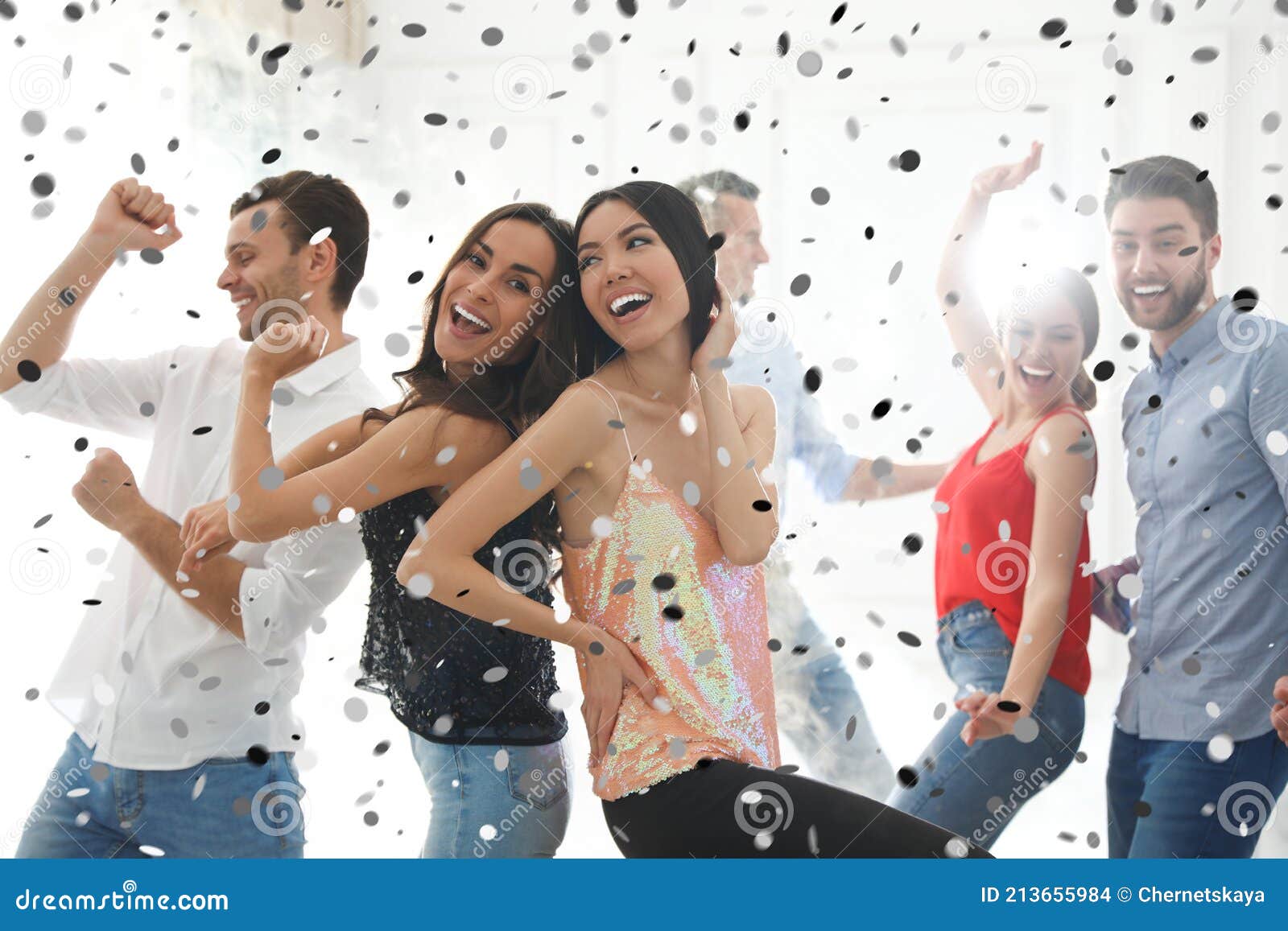 Group of Happy Friends Dancing at Party Stock Photo - Image of asian ...
