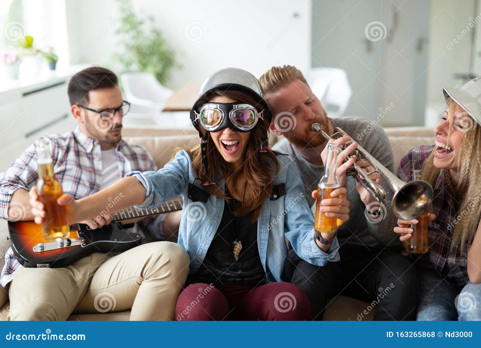 Group of Happy Friends Having Fun and Party Stock Photo - Image of ...