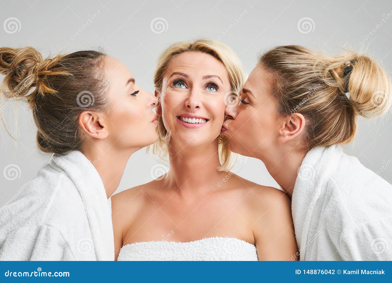 Picture Showing Group of Happy Friends in Spa Stock Photo - Image of ...