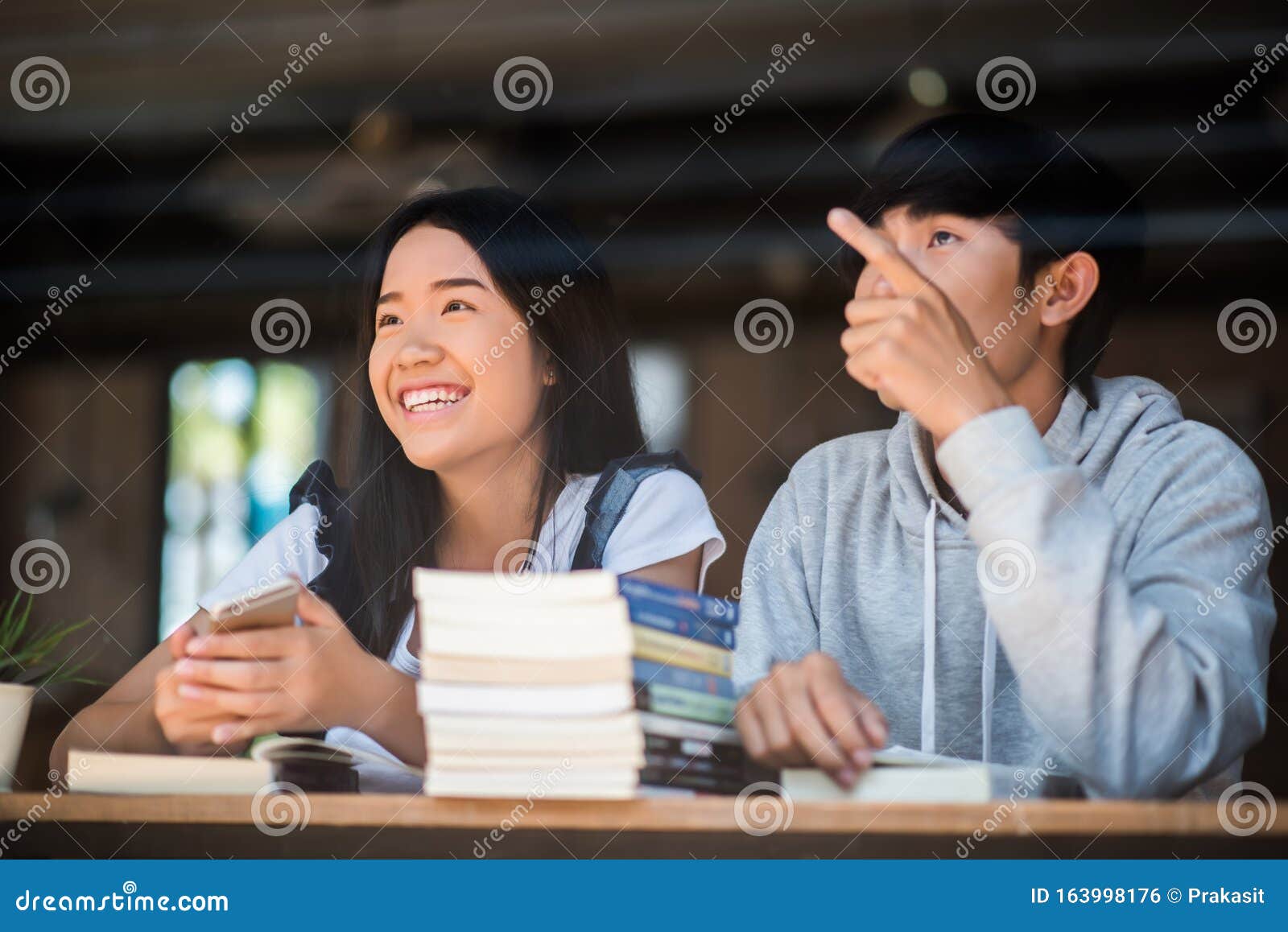 Group of Happy Friends Student Talking about Knowledge Stock Photo ...