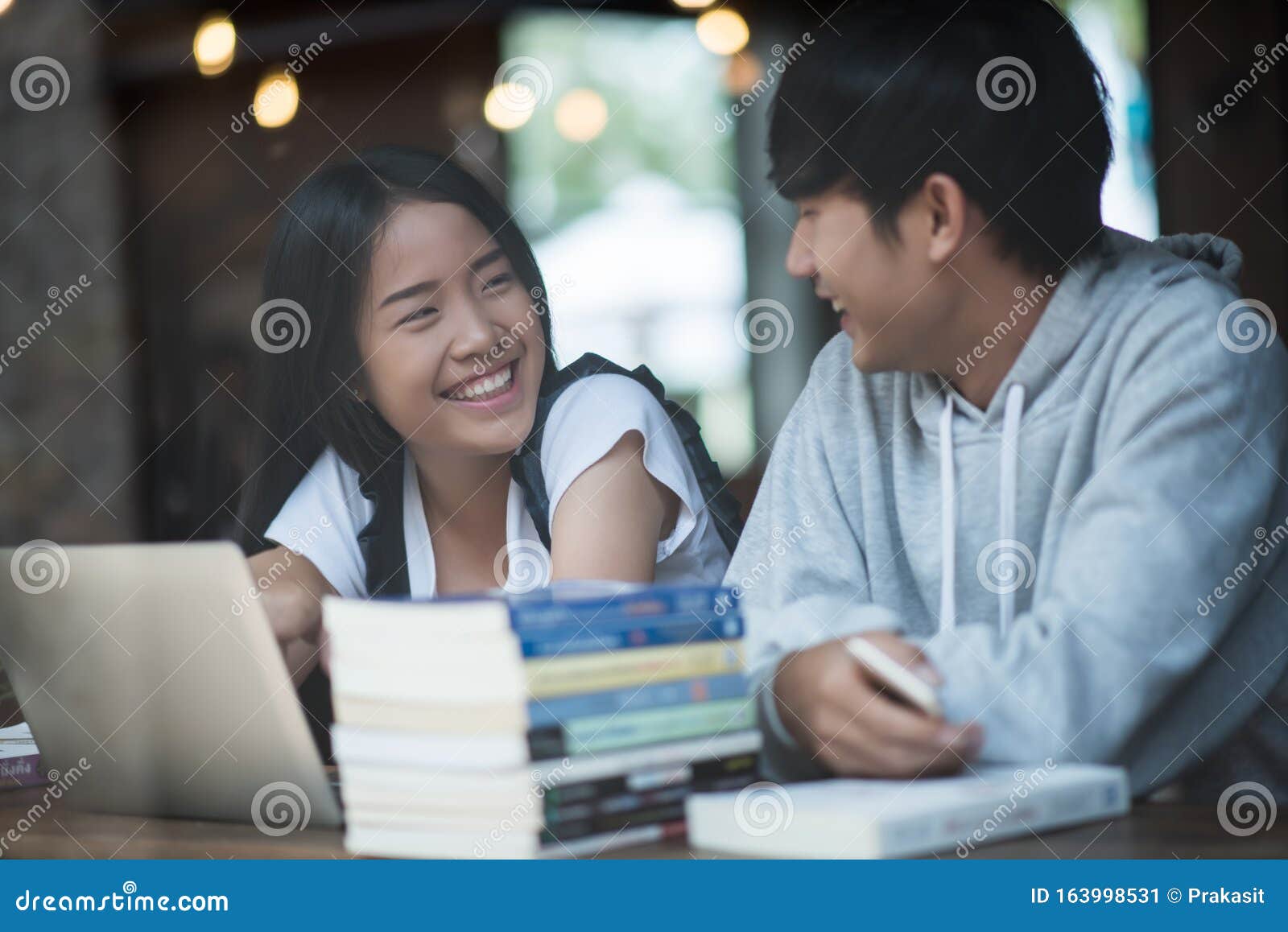 Group of Happy Friends Student Talking about Knowledge Stock Image ...
