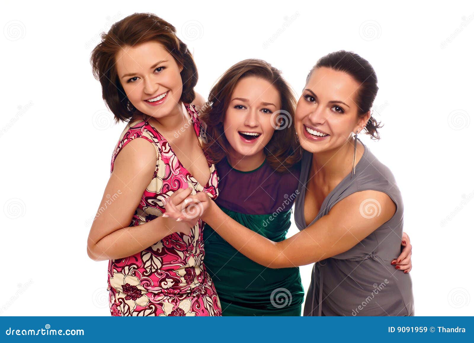 Group of happy girls stock image. Image of friends, four - 9091959