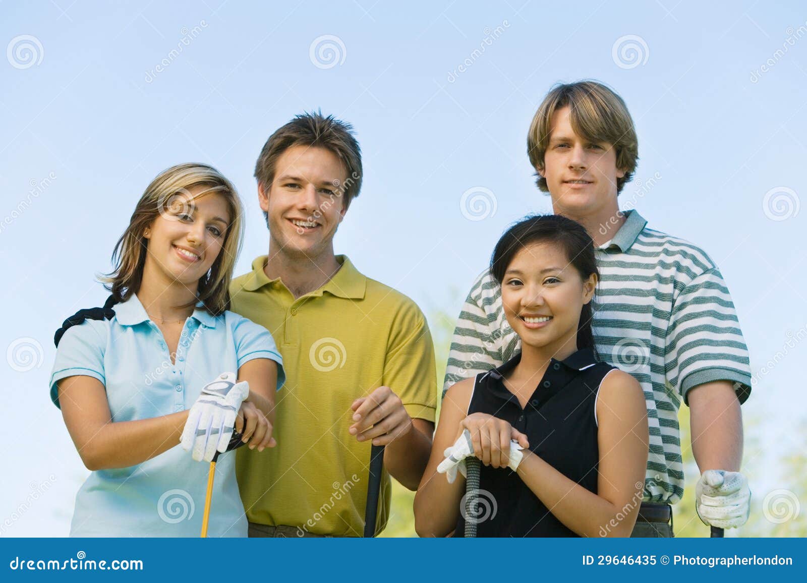 Group of Happy Golfers stock image. Image of four, club - 29646435
