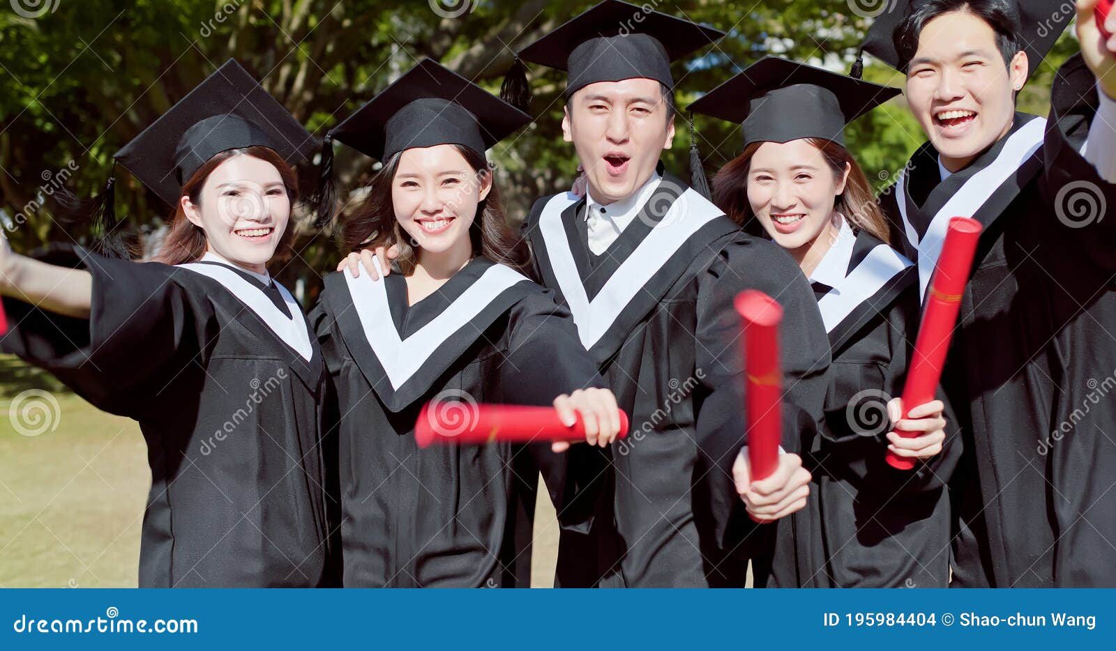 Group Happy Graduate Students Stock Photo - Image of excited, group ...