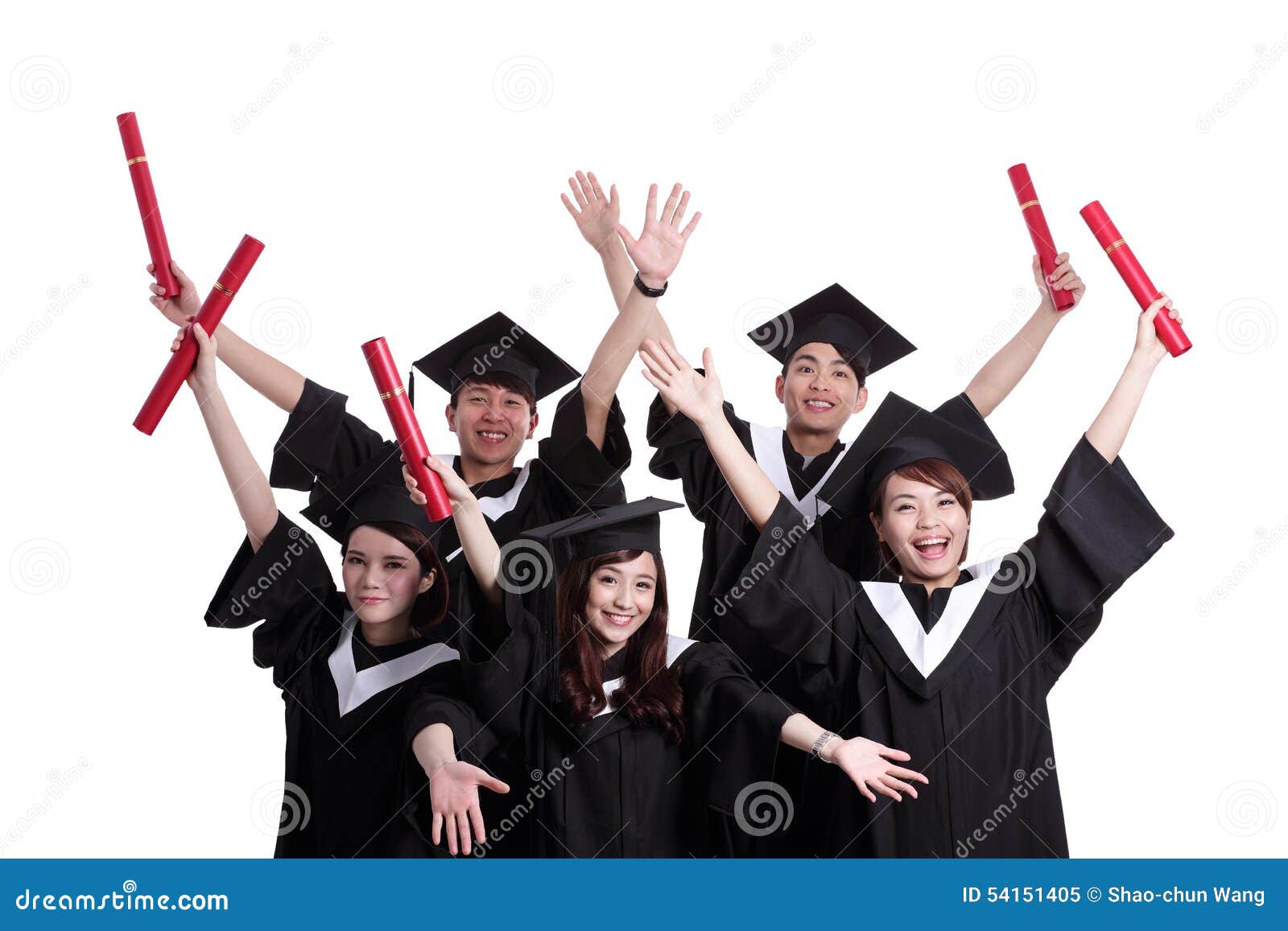 Group of Happy Graduates Student Stock Image - Image of cheerful ...