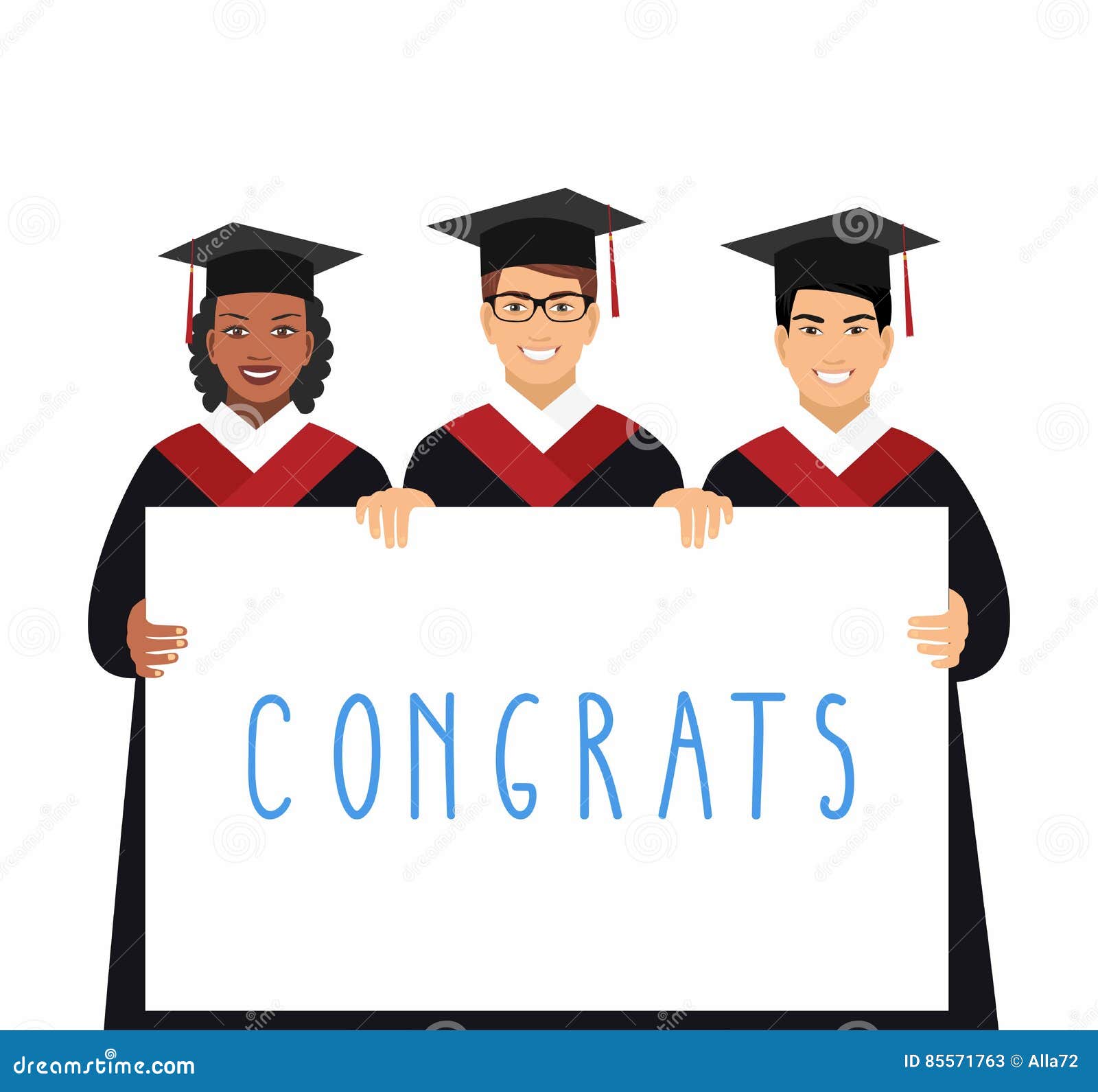Happy Graduates Isolated Cartoon Vector Illustrations. | CartoonDealer ...