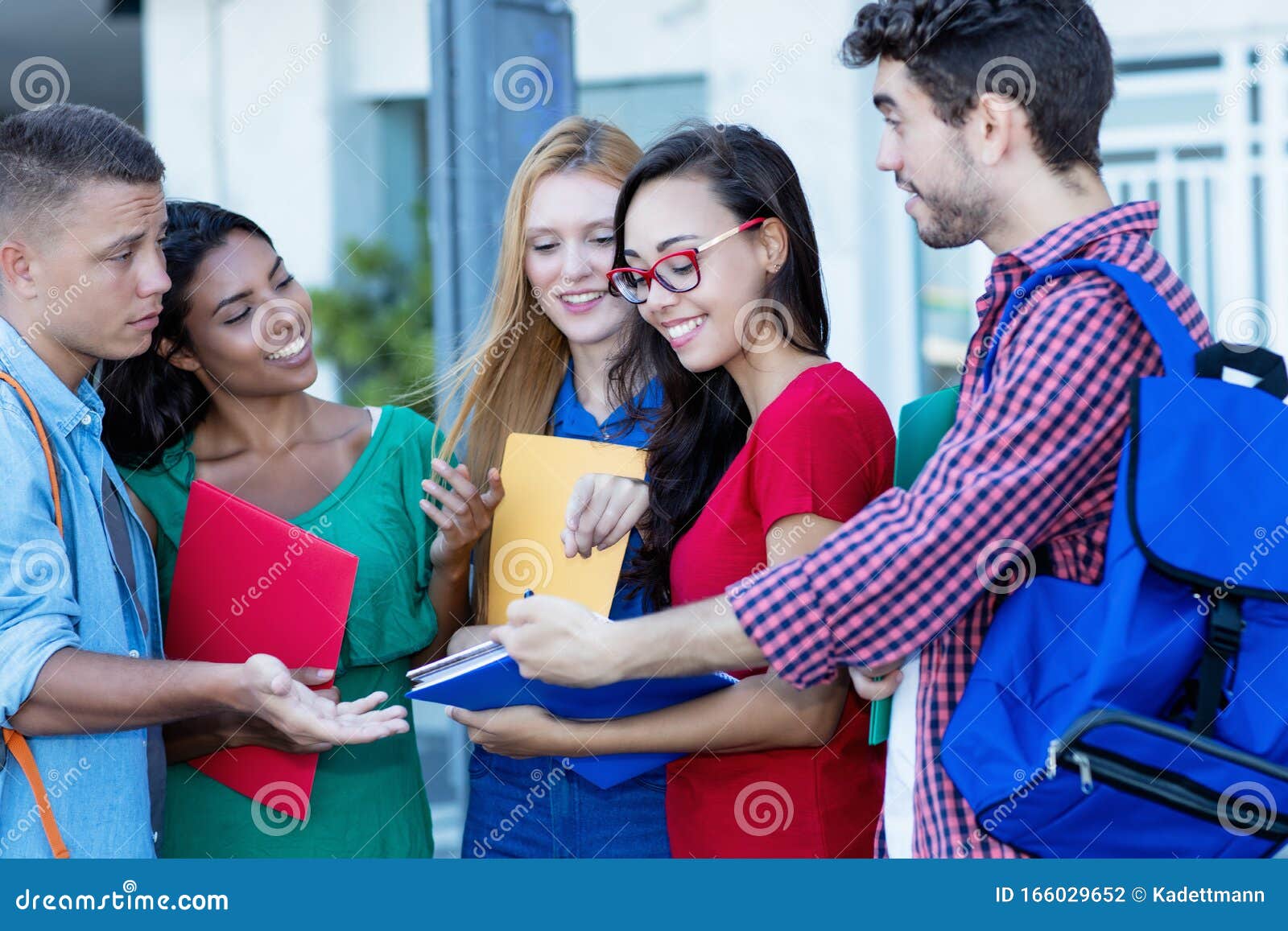 Group of Happy International Students Stock Photo - Image of ethnic ...