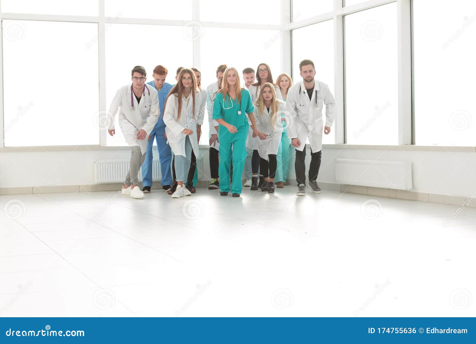 Group of Happy Interns Doctors Standing Together Stock Photo - Image of ...