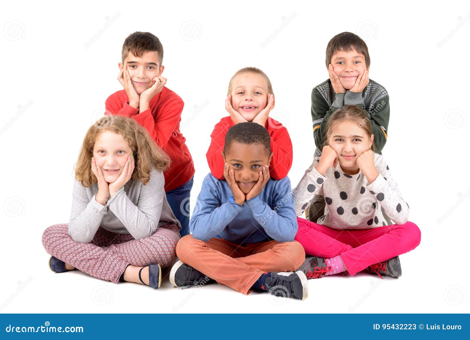 Group of happy kids stock image. Image of person, girl - 95432223
