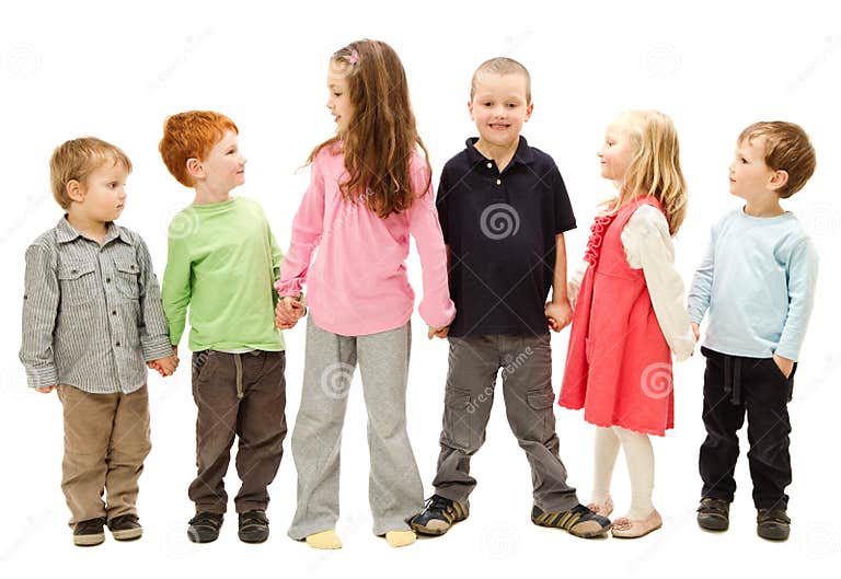 Group of Happy Kids Holding Hands Stock Image - Image of happy ...