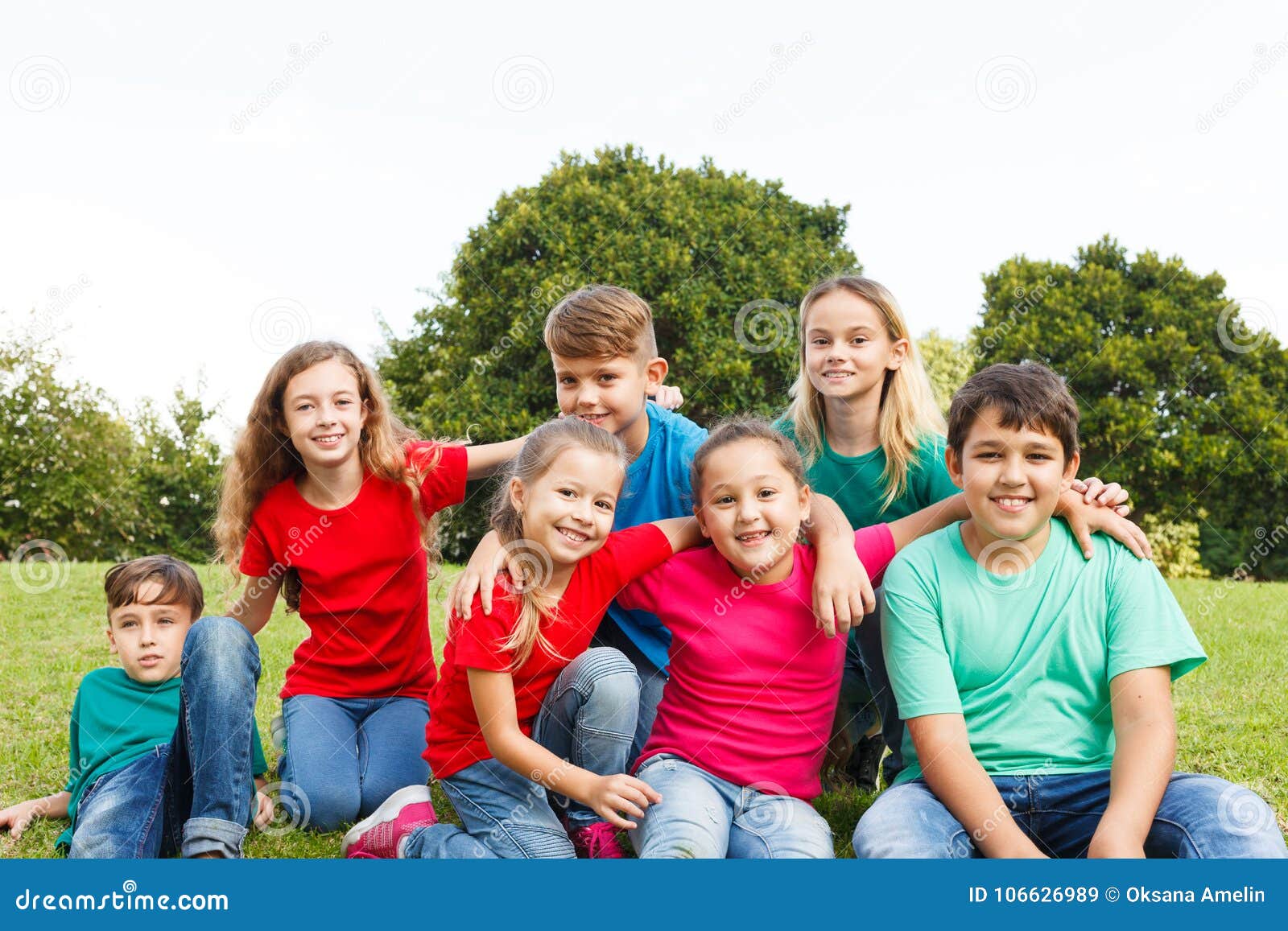 Group of Happy Kids Showing Unity Stock Image - Image of culture ...