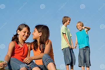 Group of Happy Kids Talking Stock Photo - Image of talking, happy: 5854900