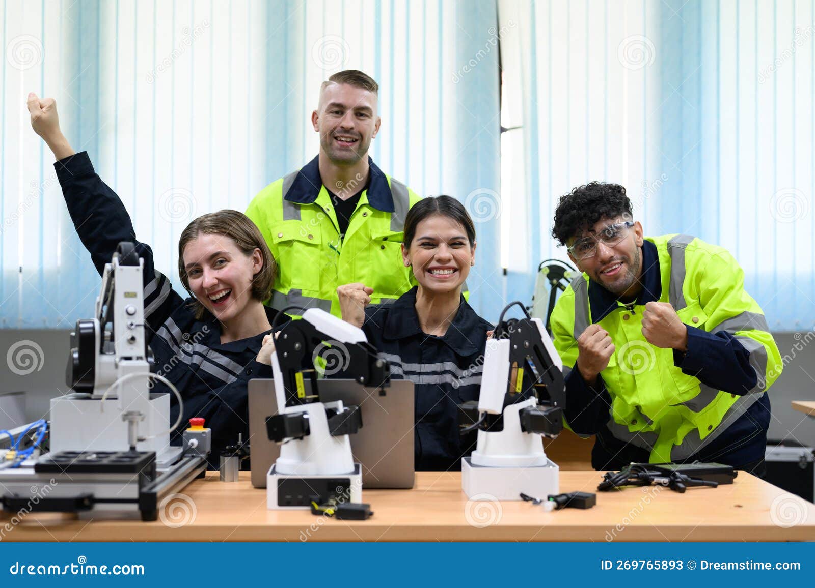 Group of Happy Maintenance Engineers Working Together Stock Image ...