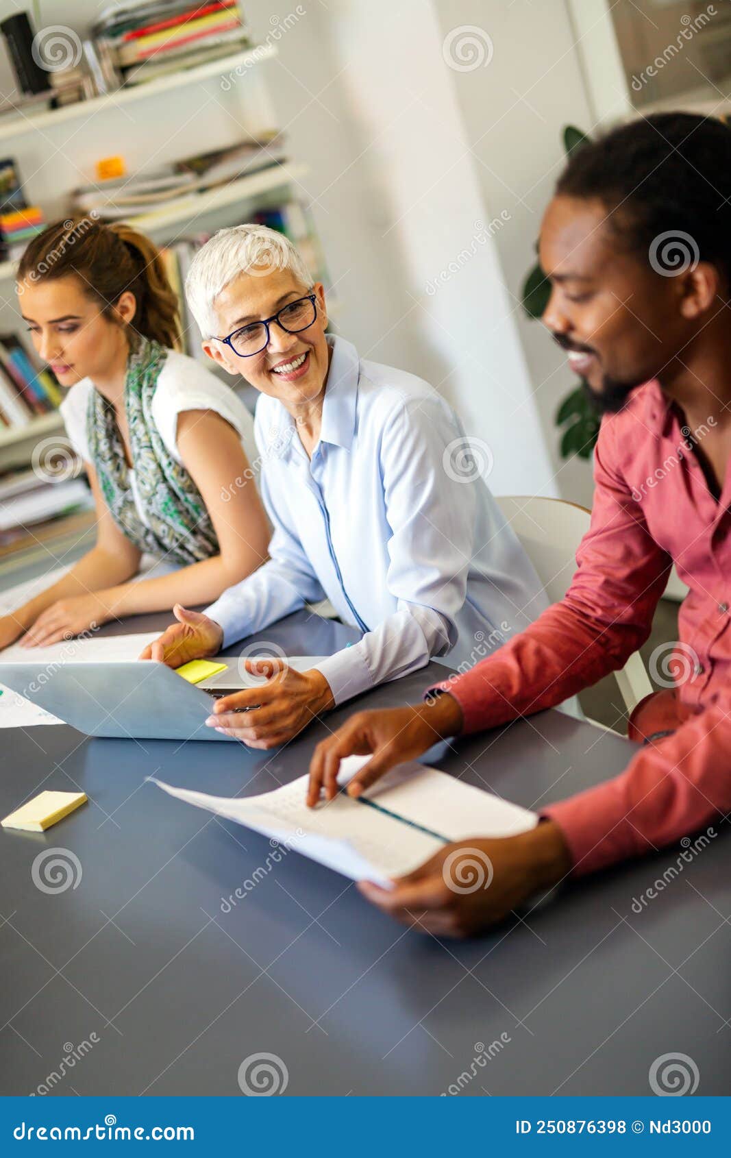 Group of Happy Multiethnic Business People Working Together, Sharing ... Group of Happy Multiethnic Business People Working Together, Sharing ...