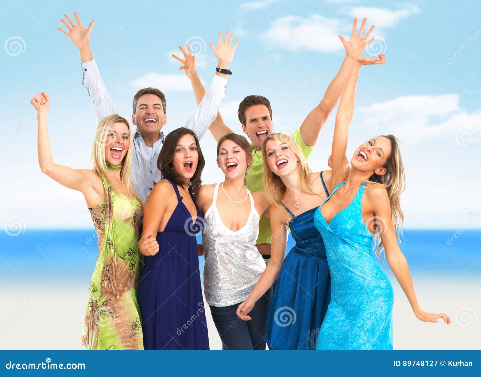 Group of happy people. stock image. Image of excited - 89748127