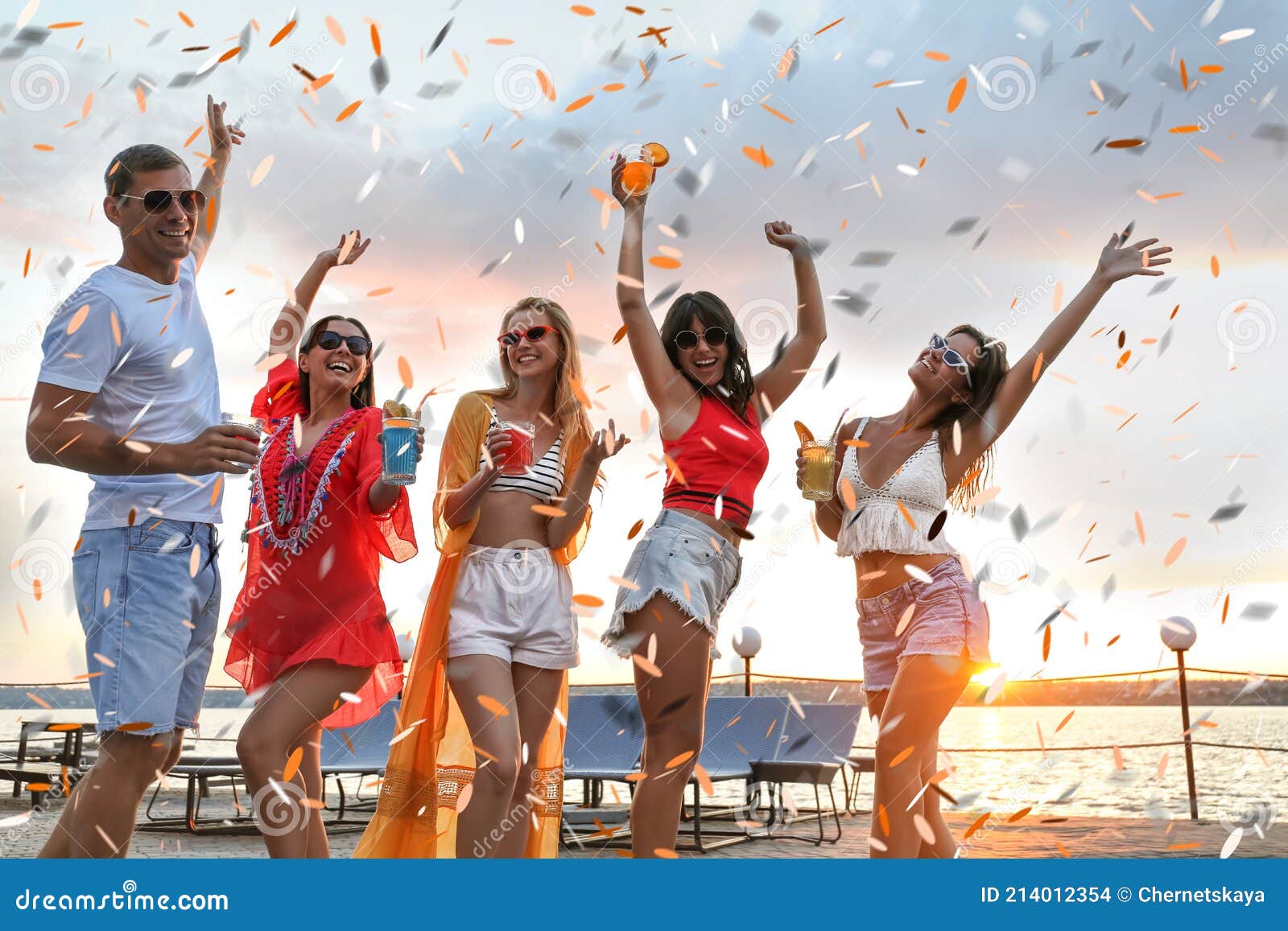 Group of Happy People at Party Outdoors Stock Photo - Image of leisure ...