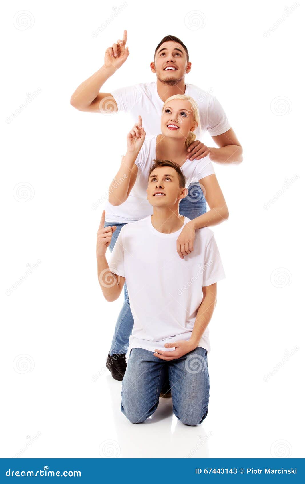 Group of Happy People Pointing Up Stock Image - Image of people ...