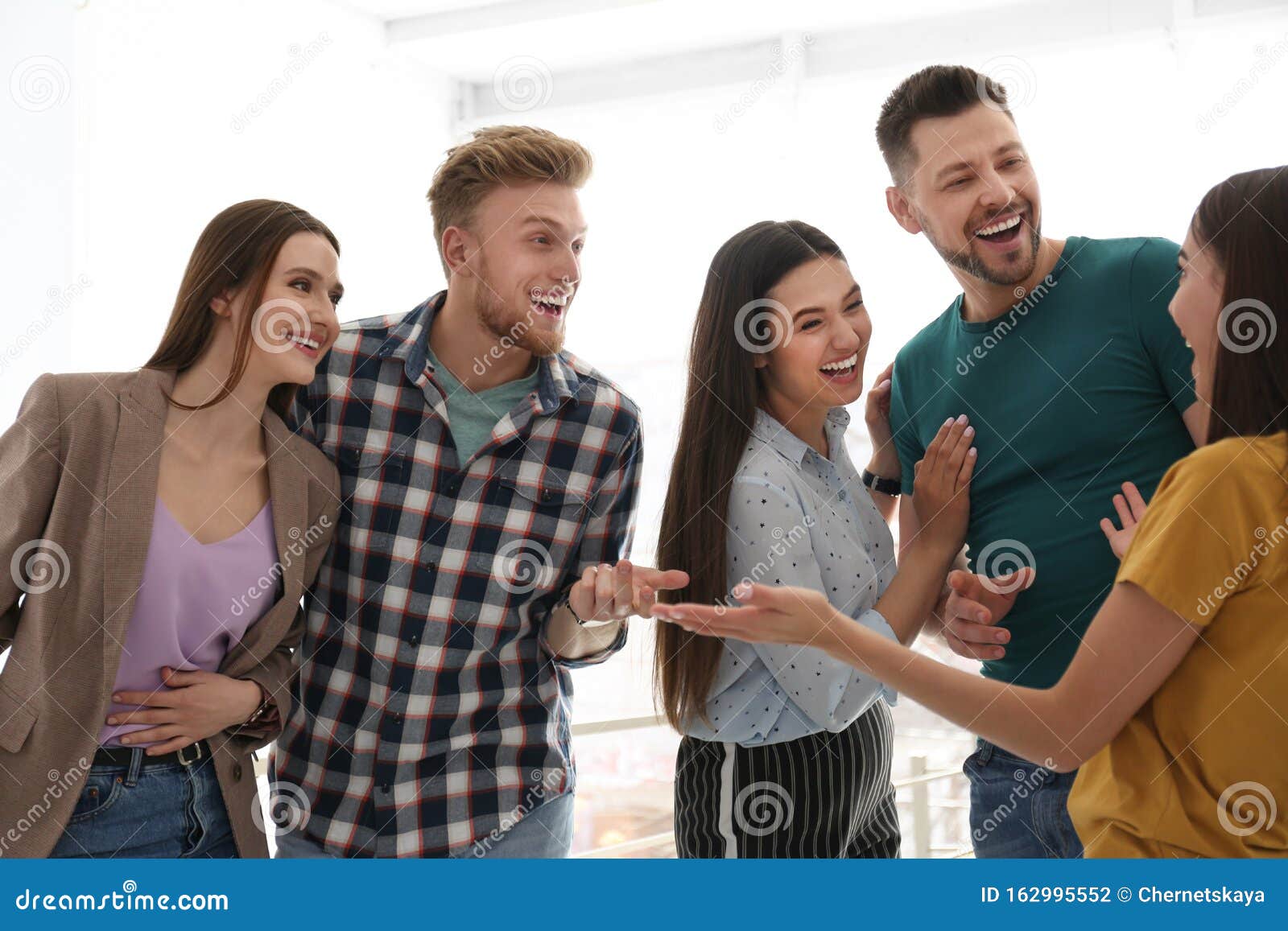 Group of Happy People Talking in Room Stock Photo - Image of people ...
