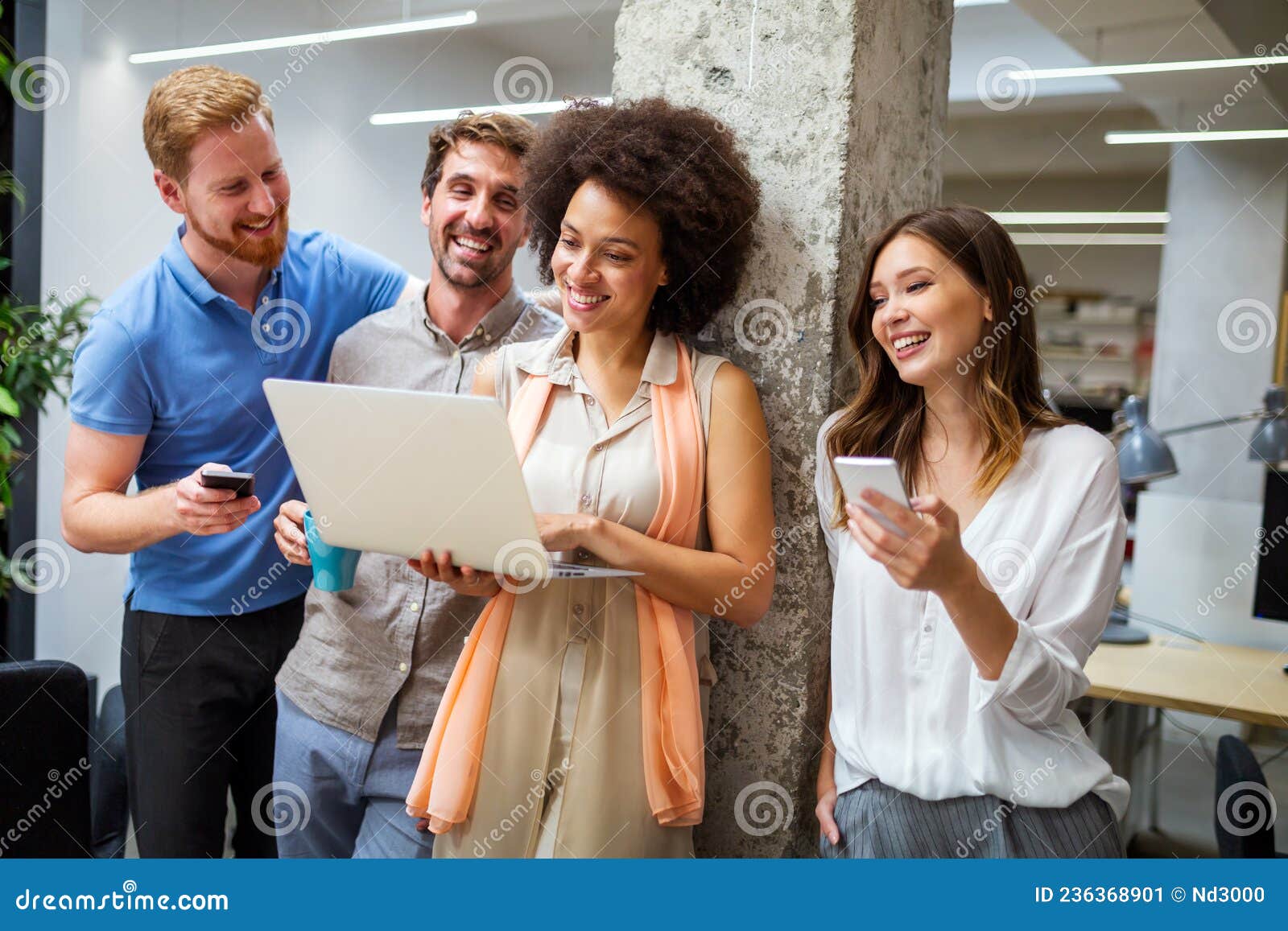 Happy Group Of People At Work