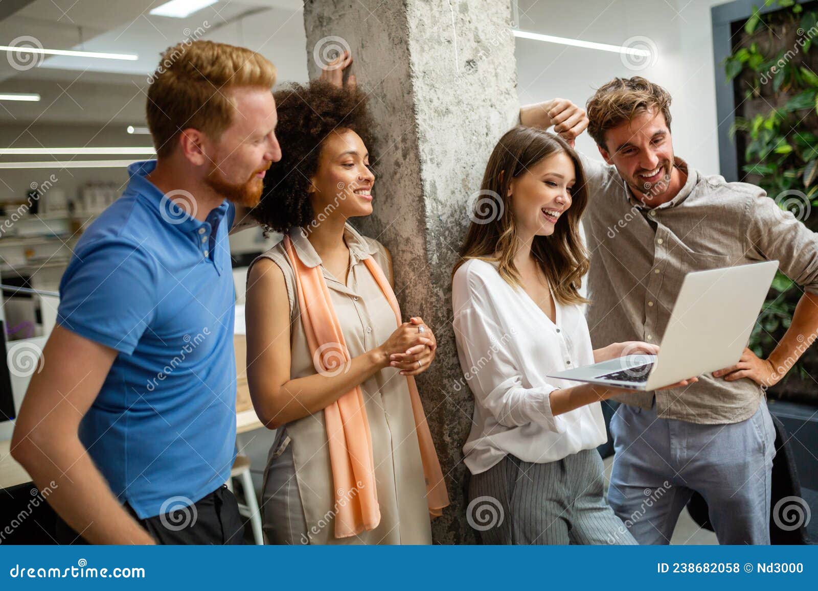 Group of Happy Friendly Multiethnic Business People Having Fun, Working ...