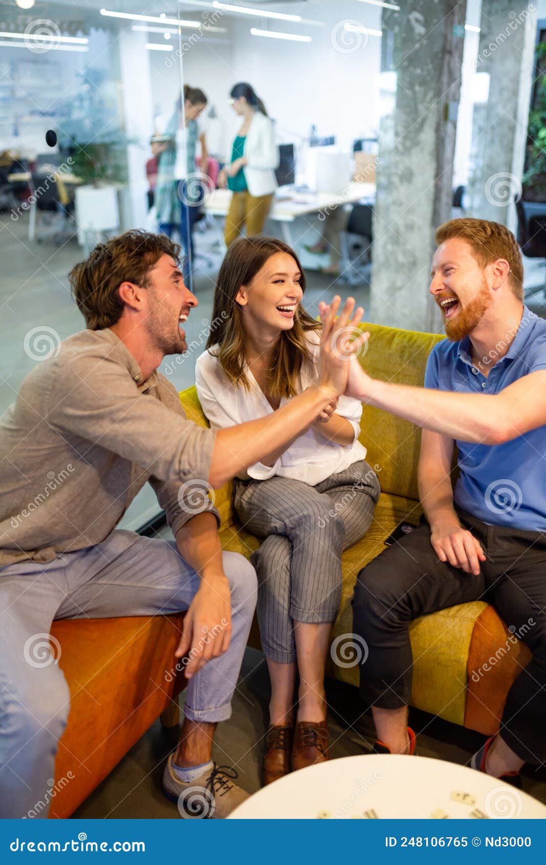 Group of Happy Friendly Multiethnic Business People Having Fun, Working ...