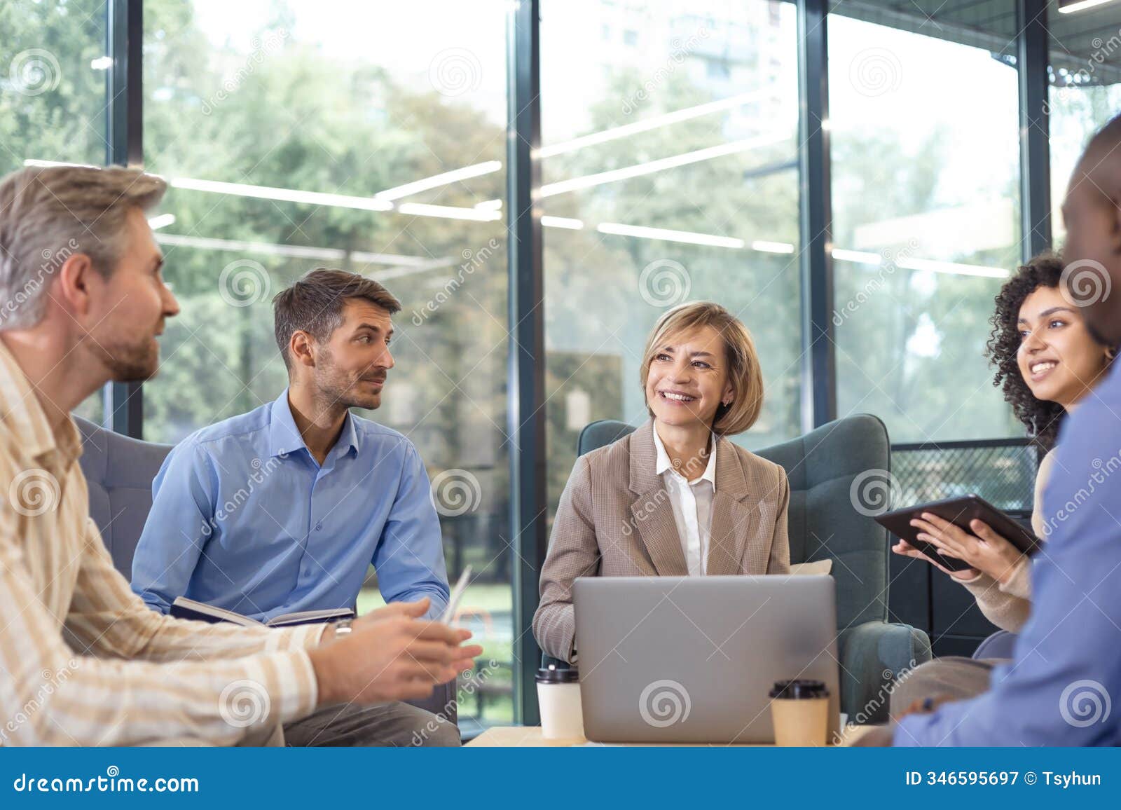 Group of Happy Progressive Business People Working on Startup Together ...