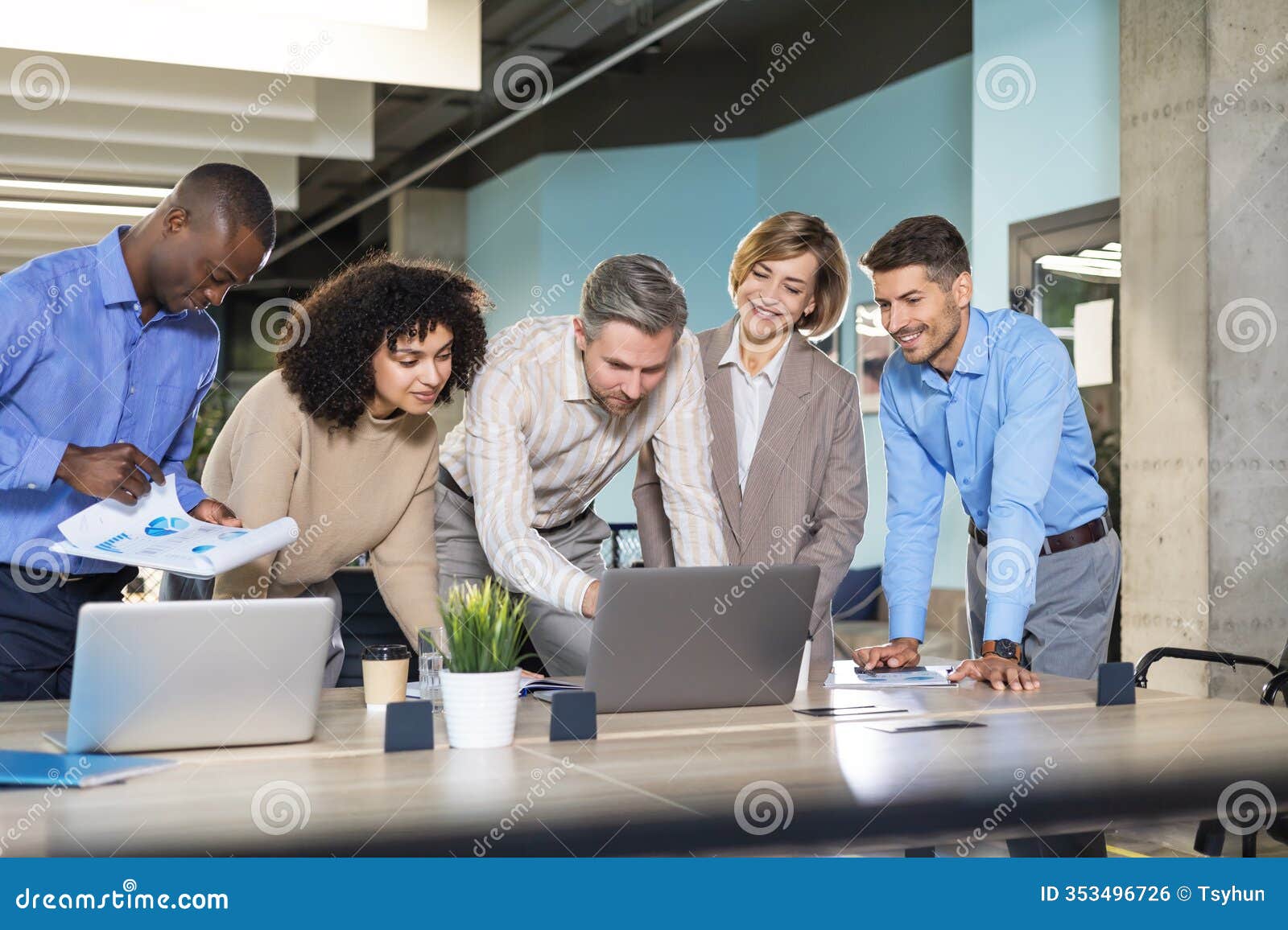 Group of Happy Progressive Business People Working on Startup Together ...