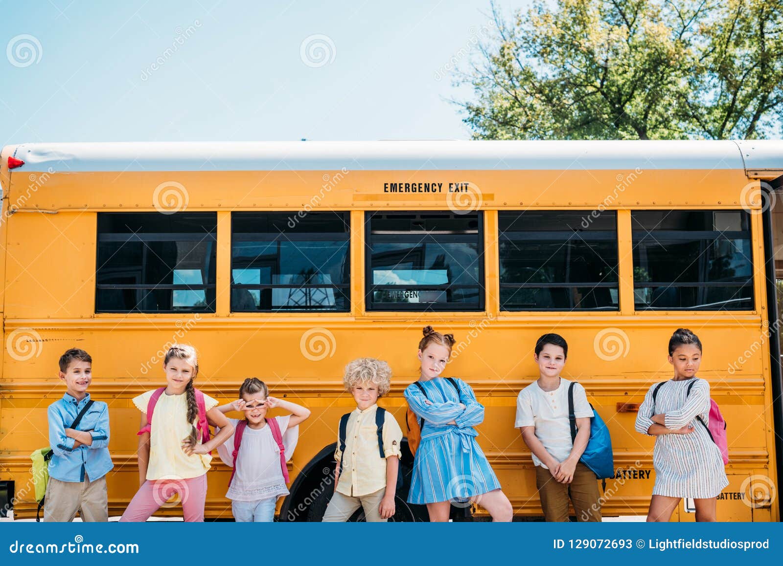 Group of Happy Scholars Posing in Front of Stock Image - Image of ...