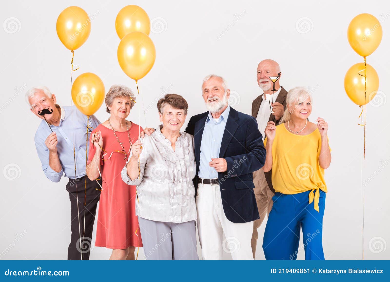Happy Senior People Celebrating and Having Fun Together Stock Image ...
