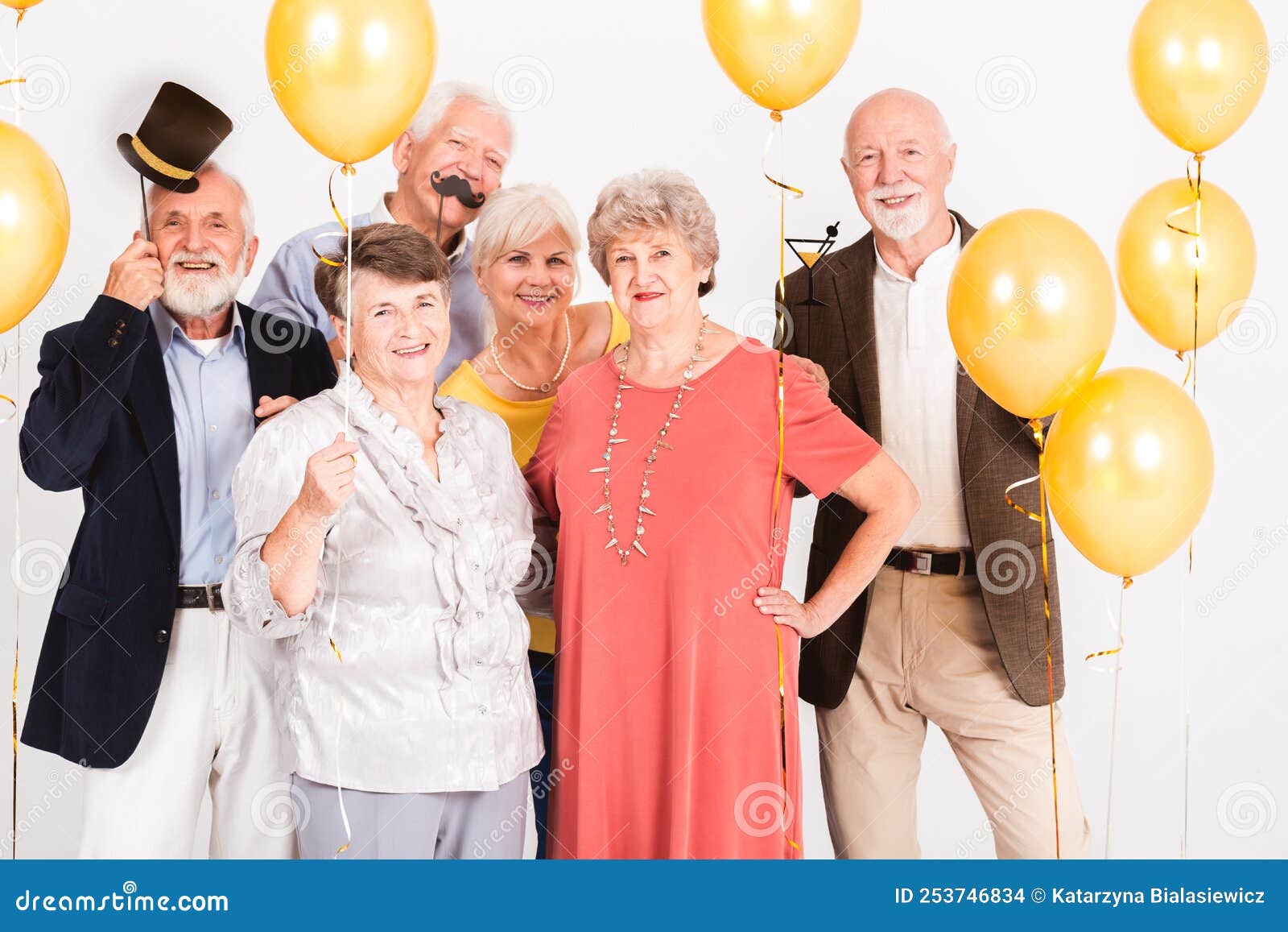 Happy Senior People Celebrating and Having Fun Together Stock Photo ...