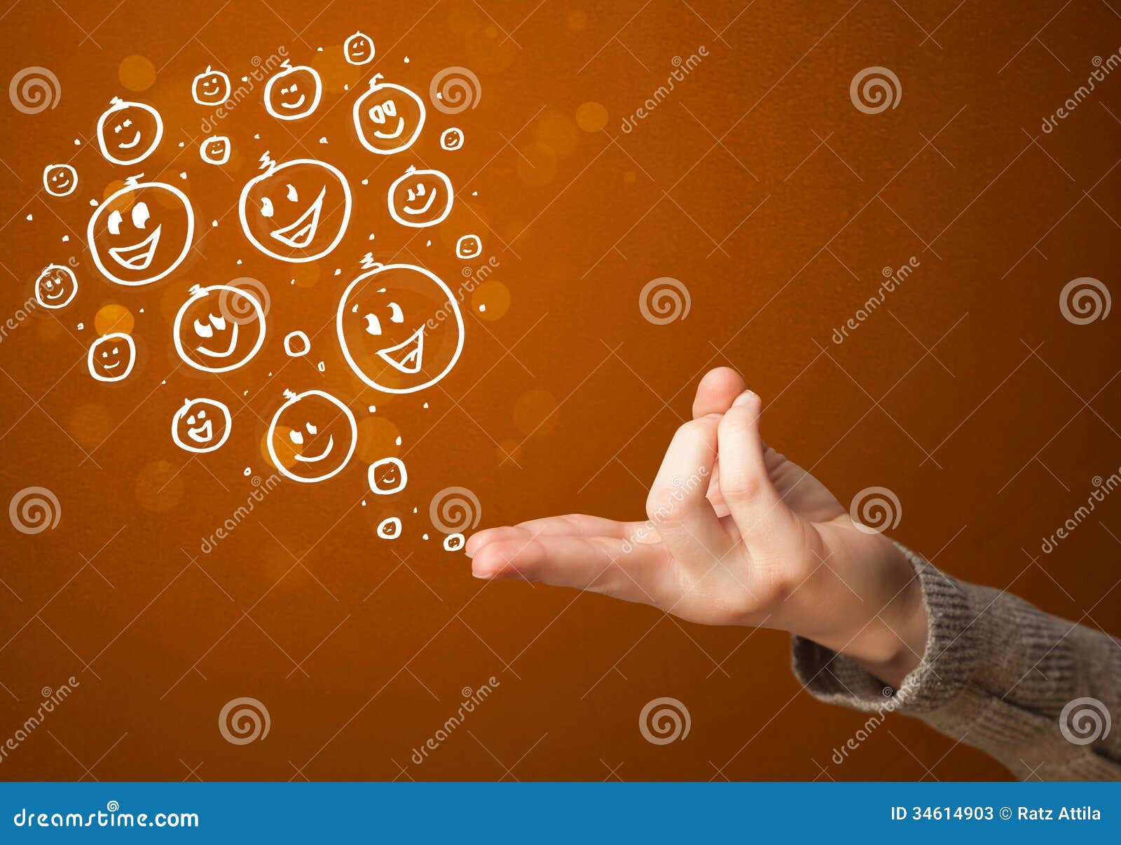 Group of Happy Smiley Faces Coming Out of Gun Shaped Hands Stock Image ...