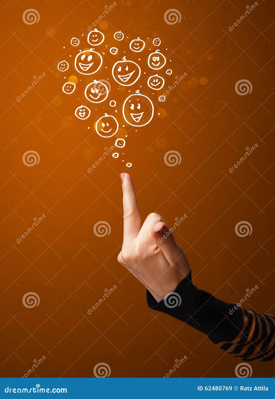 Group of Happy Smiley Faces Coming Out of Gun Shaped Hands Stock Image ...