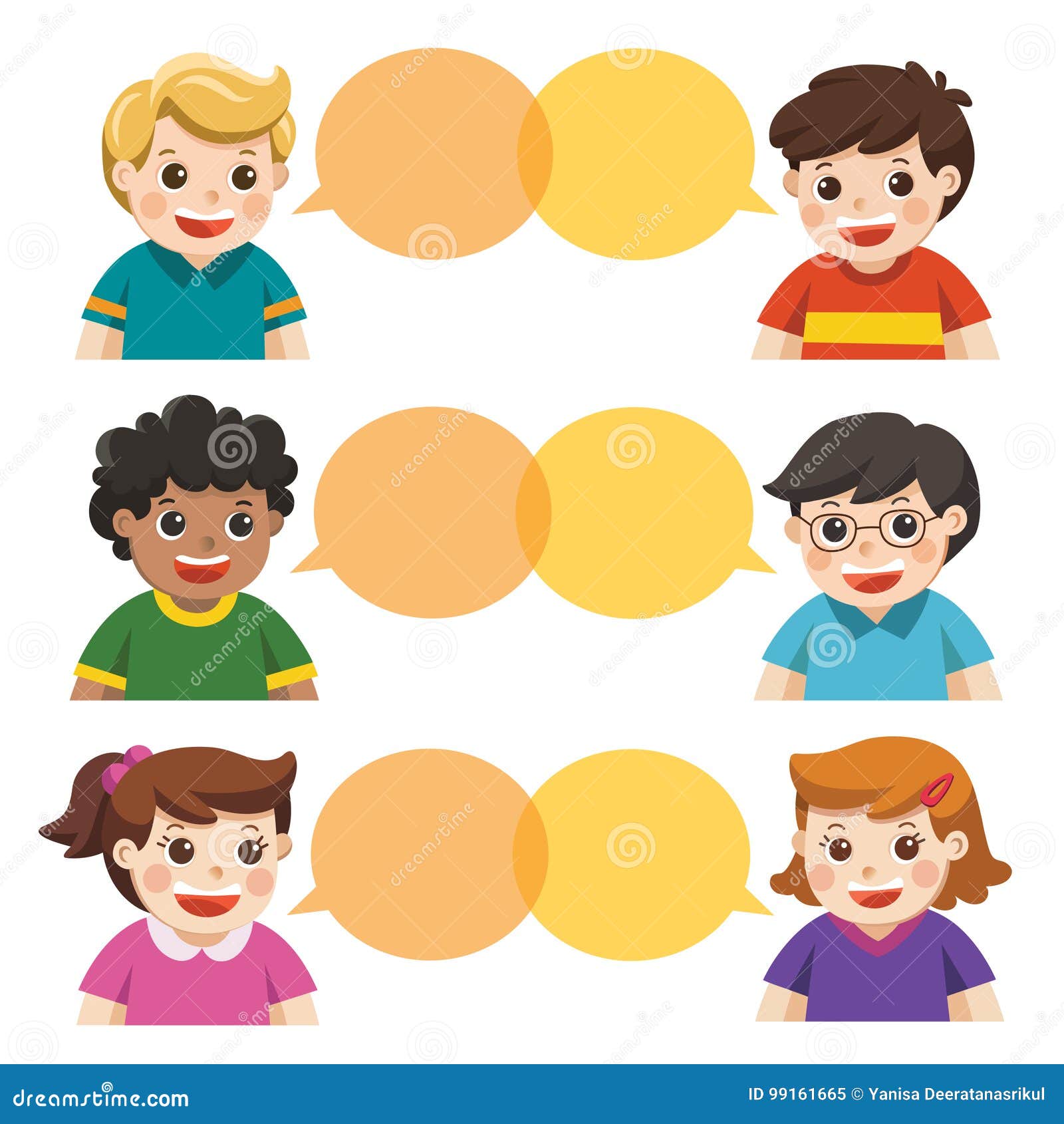 Group of Happy Smiling Kids Speaking Together. Stock Vector ... Group of Happy Smiling Kids Speaking Together. Stock Vector ...
