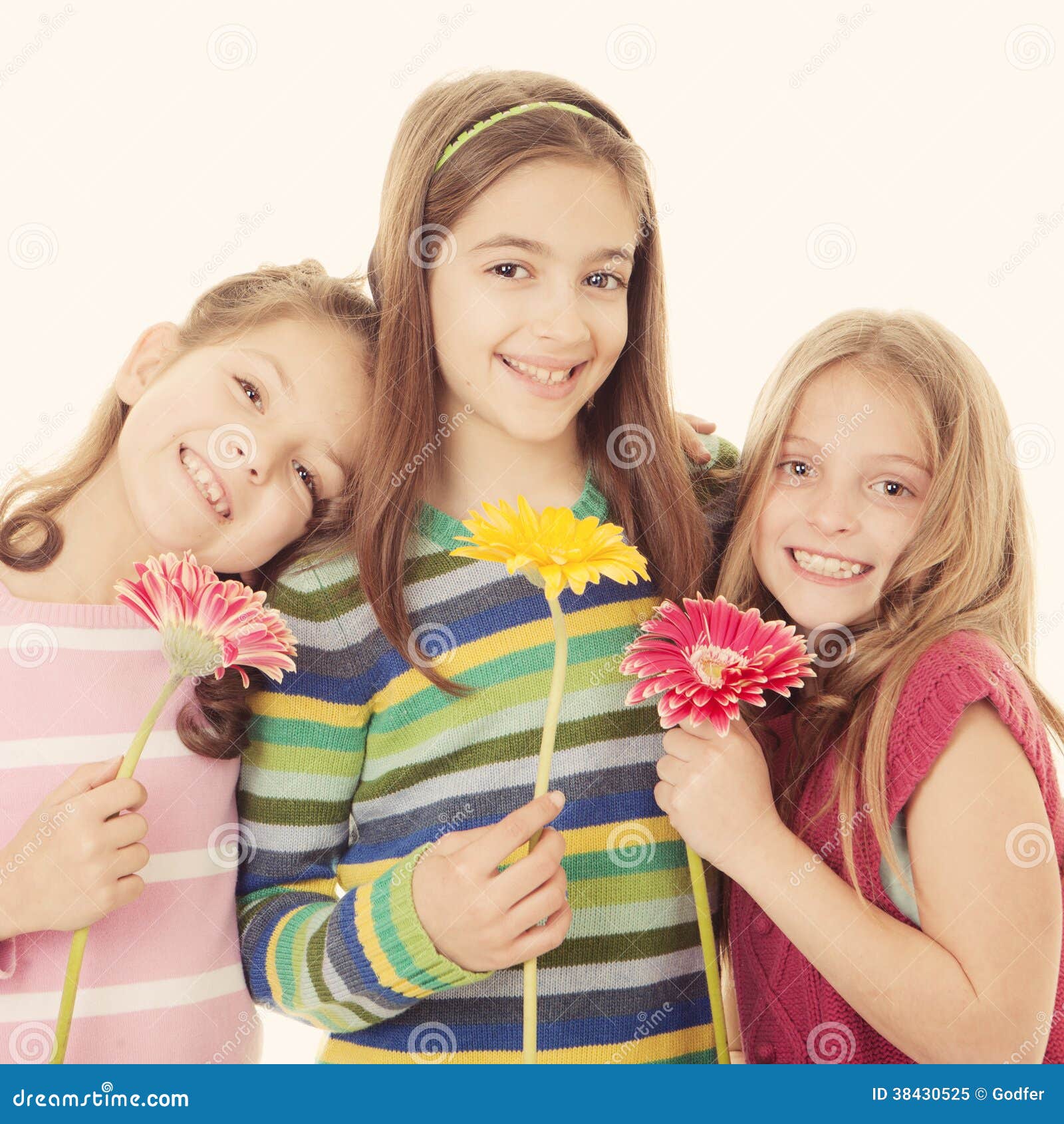 Group Of Smiling Little Girls