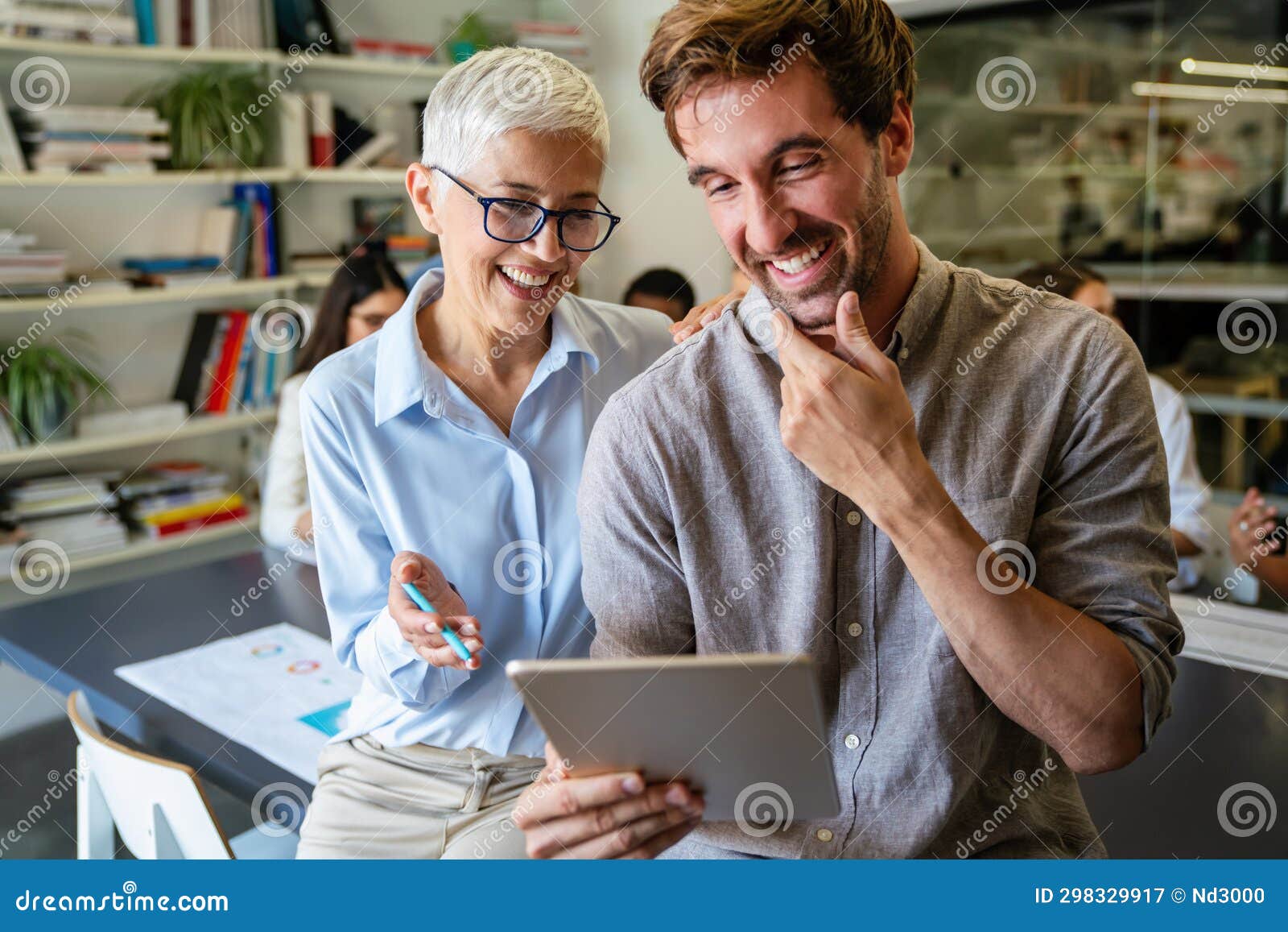 Group of Happy Startup Business People Having Fun and Chatting at ...