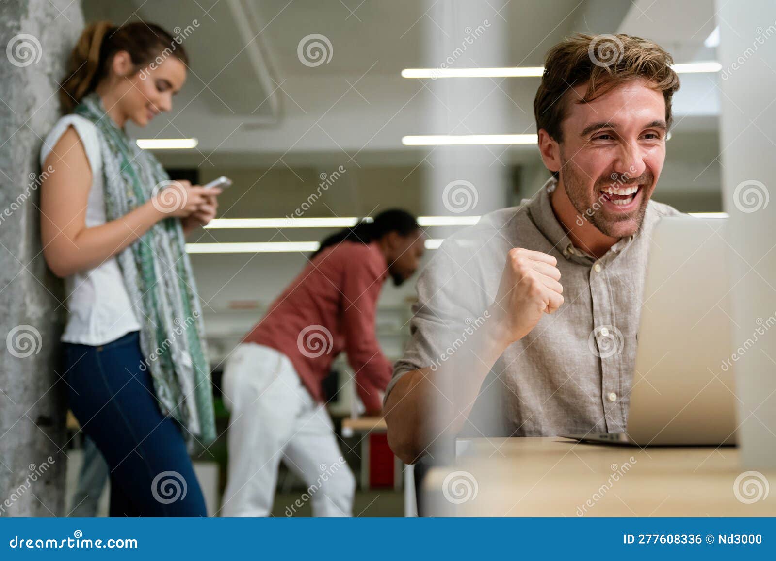 Group of Happy Startup Business People Having Fun and Chatting at ...