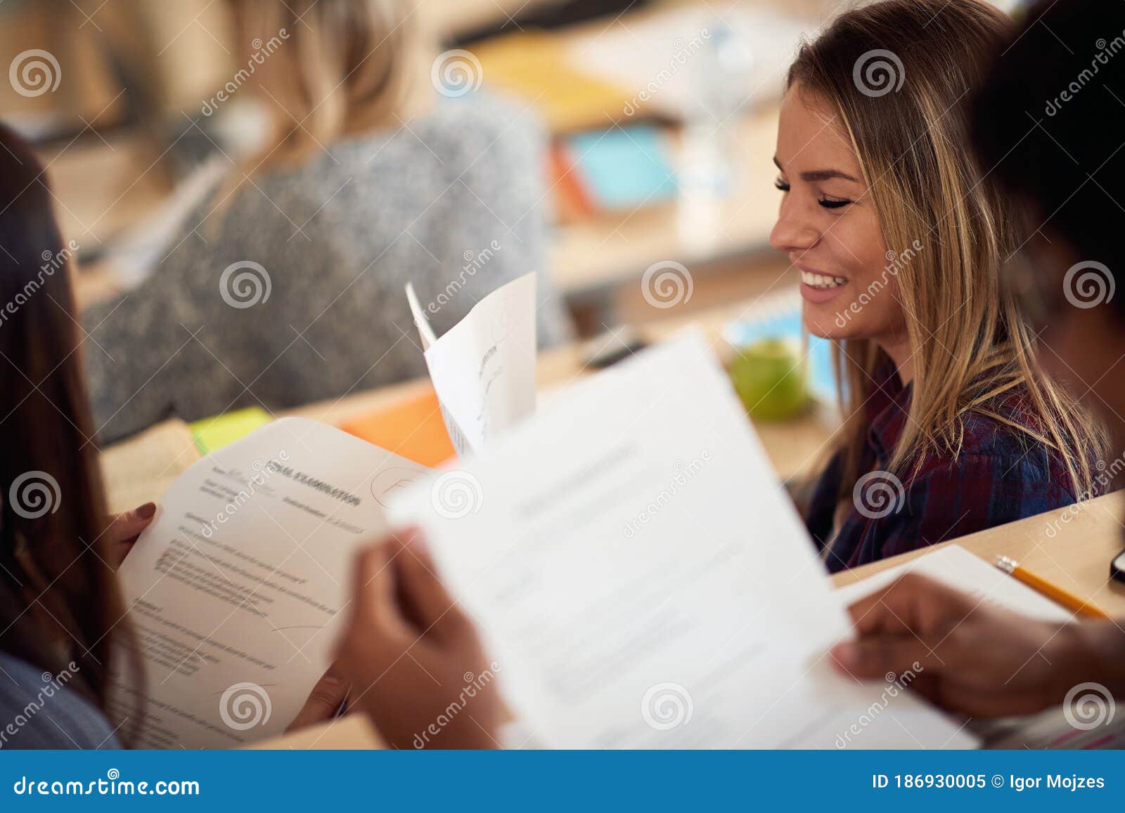 Group of Happy Students Passed Exam Stock Image - Image of education ...