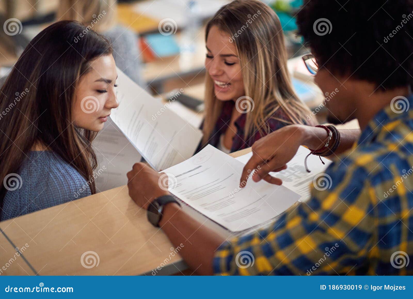 Group of Happy Students Passed Exam Stock Image - Image of male ...