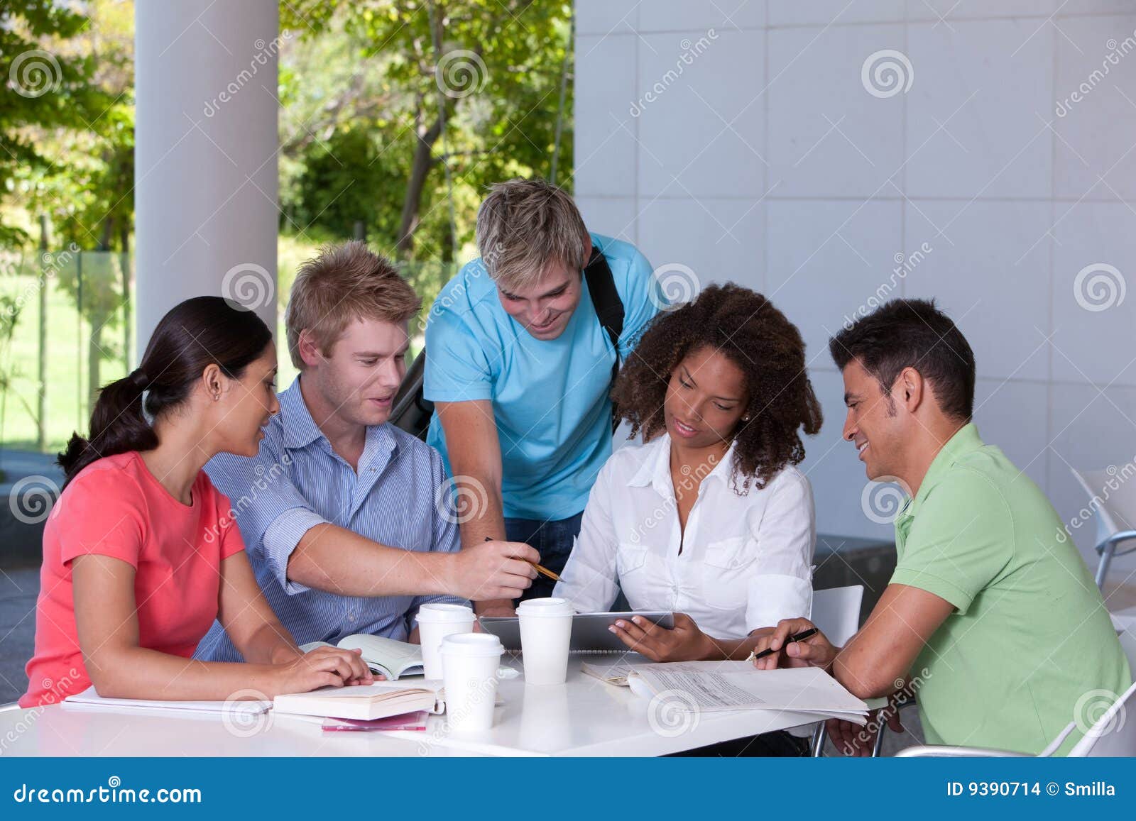 Group of Happy Students Studying Stock Photo - Image of homework, long ... Group of Happy Students Studying Stock Photo - Image of homework, long ...