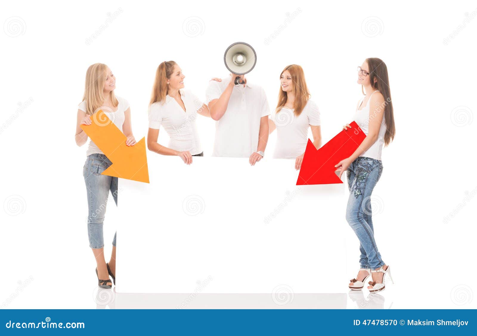 Group of Happy Teenagers Posing with Pointers Stock Photo - Image of ...