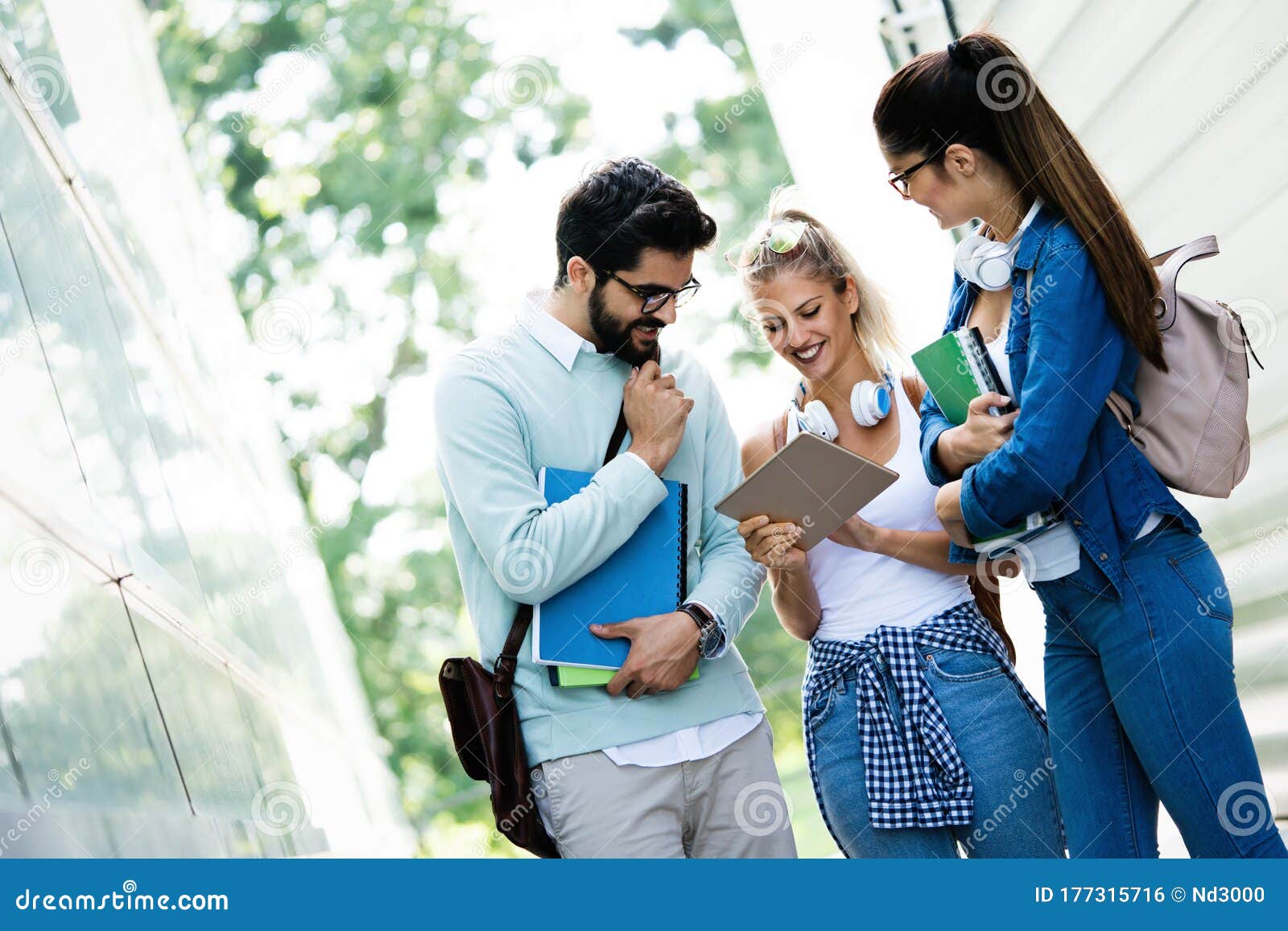 Group of Happy University Students Studying Together and Having Fun ...