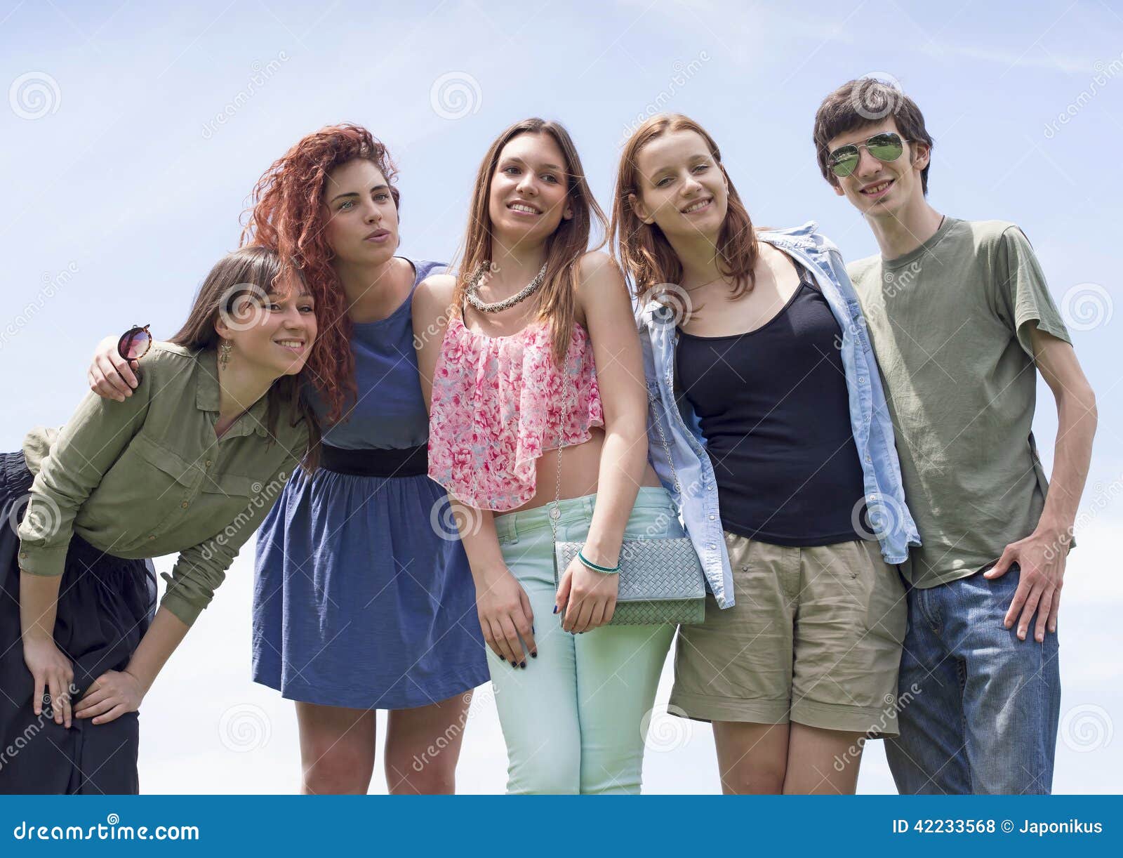 Group of Happy Young College Students Having Fun Stock Photo - Image of ...